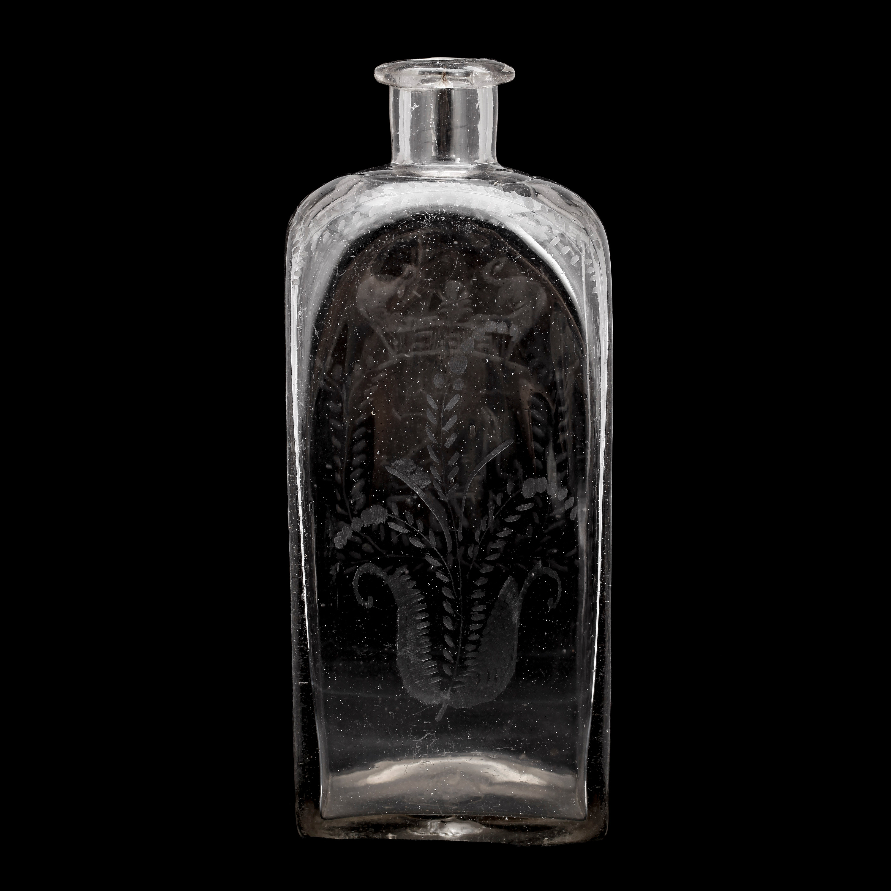 FLASKA, glas, troligen 1700-tal. - Bukowskis