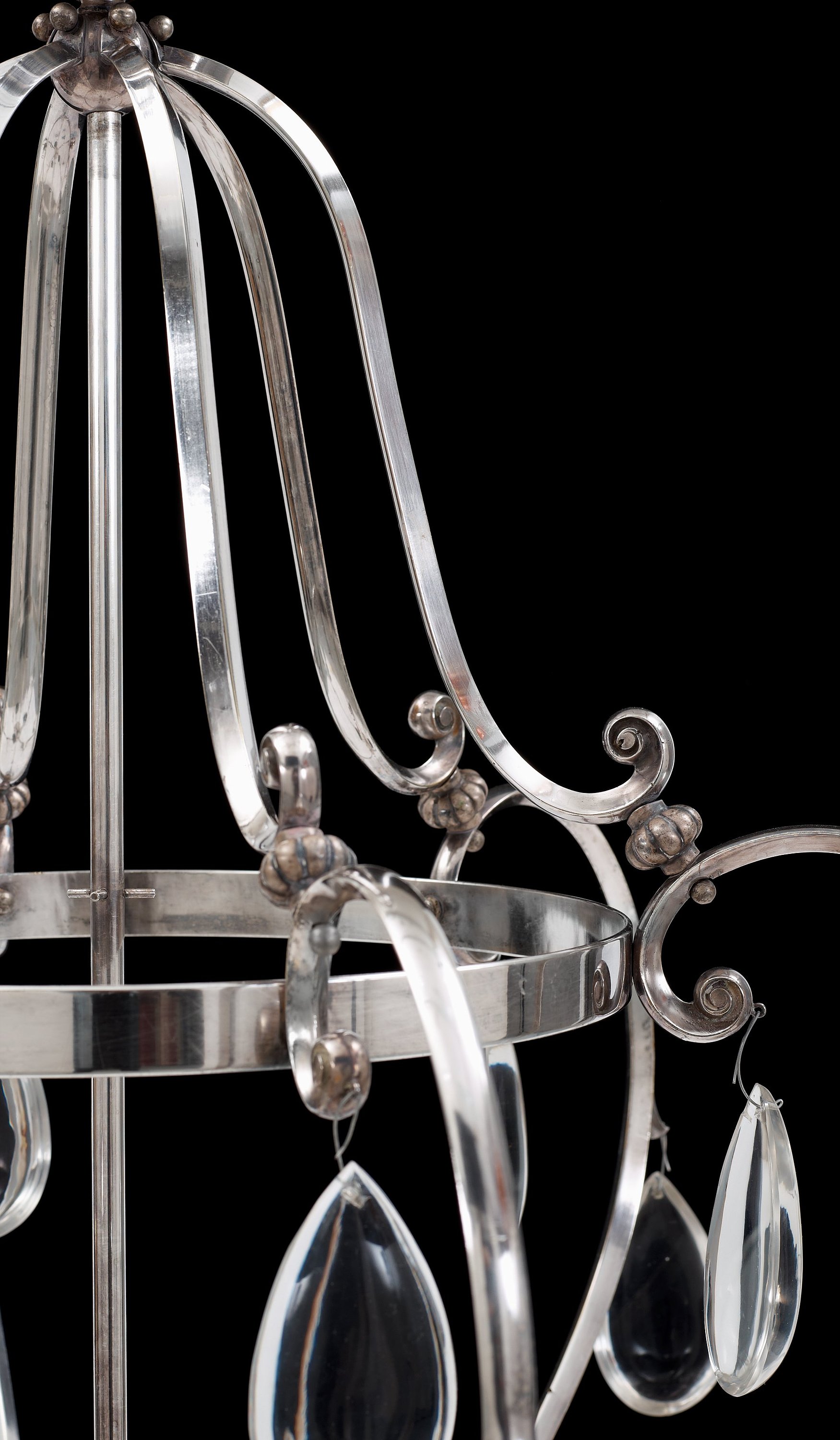 An Elis Bergh silver plated chandelier by C.G Hallberg, Sweden 1920's ...