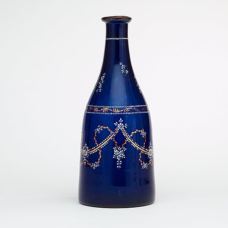 A Russian blue glass bottle, circa 1800. - Bukowskis
