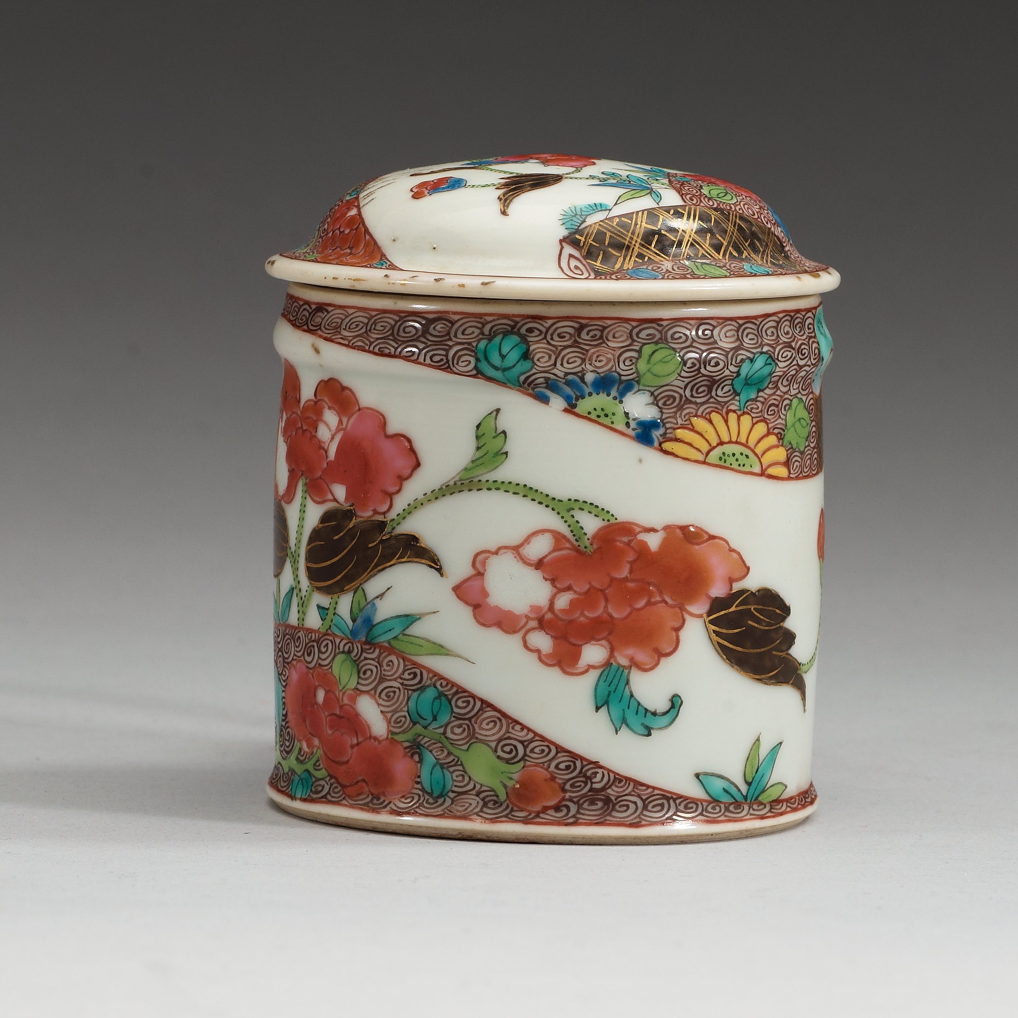 SENAPSBURK med LOCK, kompaniporslin. Qing dynastin, Qianlong (1736-95 ...