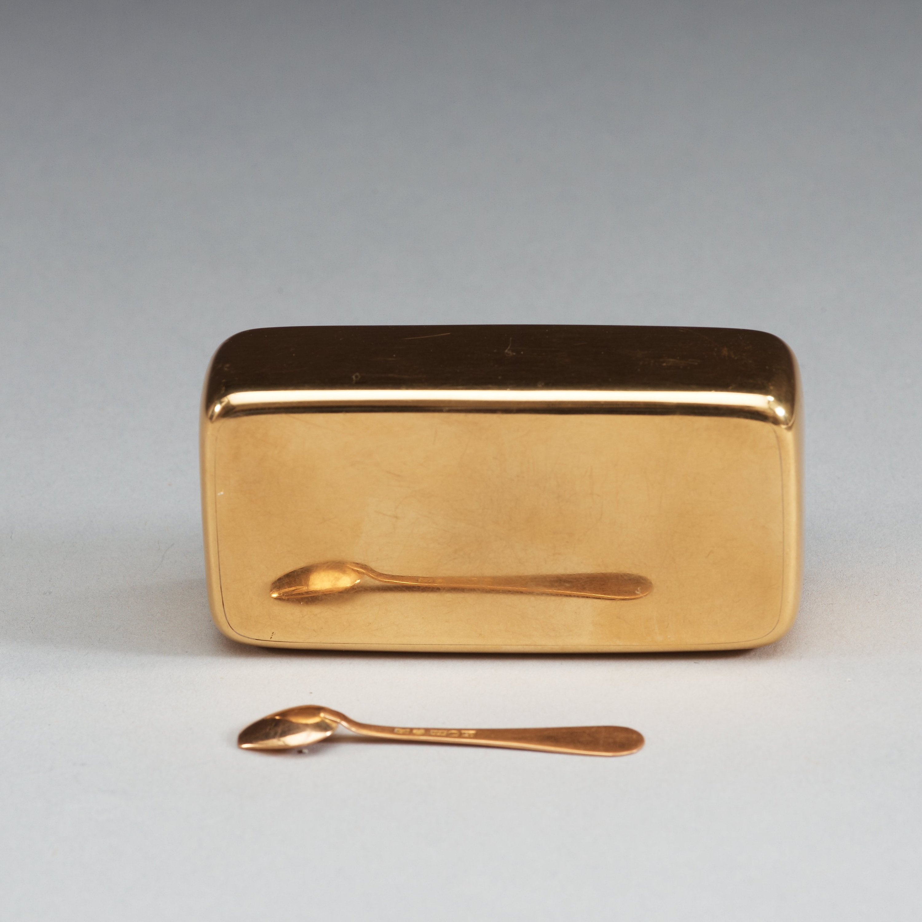 SNUSDOSA, guld 18k, av Pehr Fredrik Palmgren, Stockholm 1875 med ...