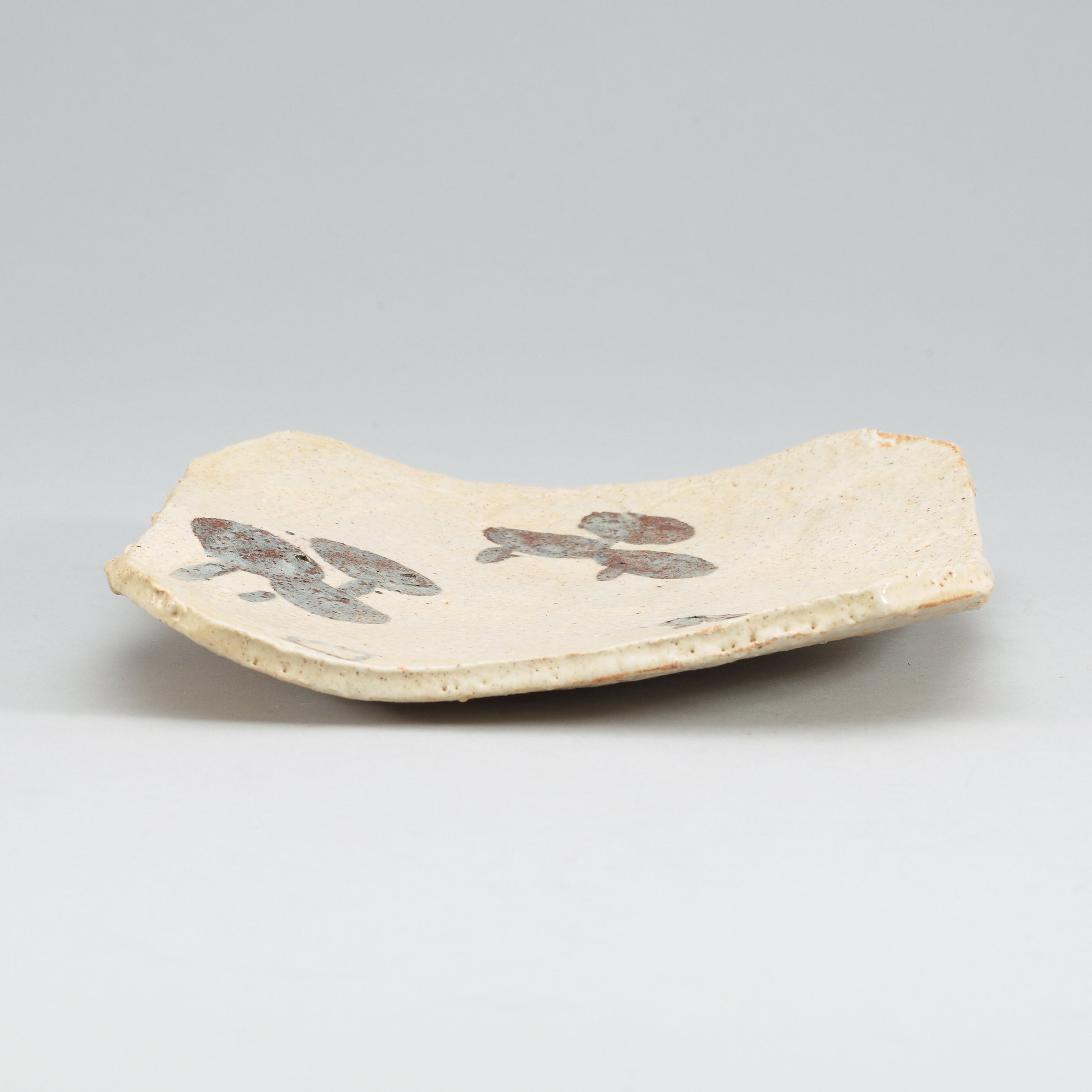 A Rosanjin Kitaoji e-shino ware dish, Japan, in its original box ...