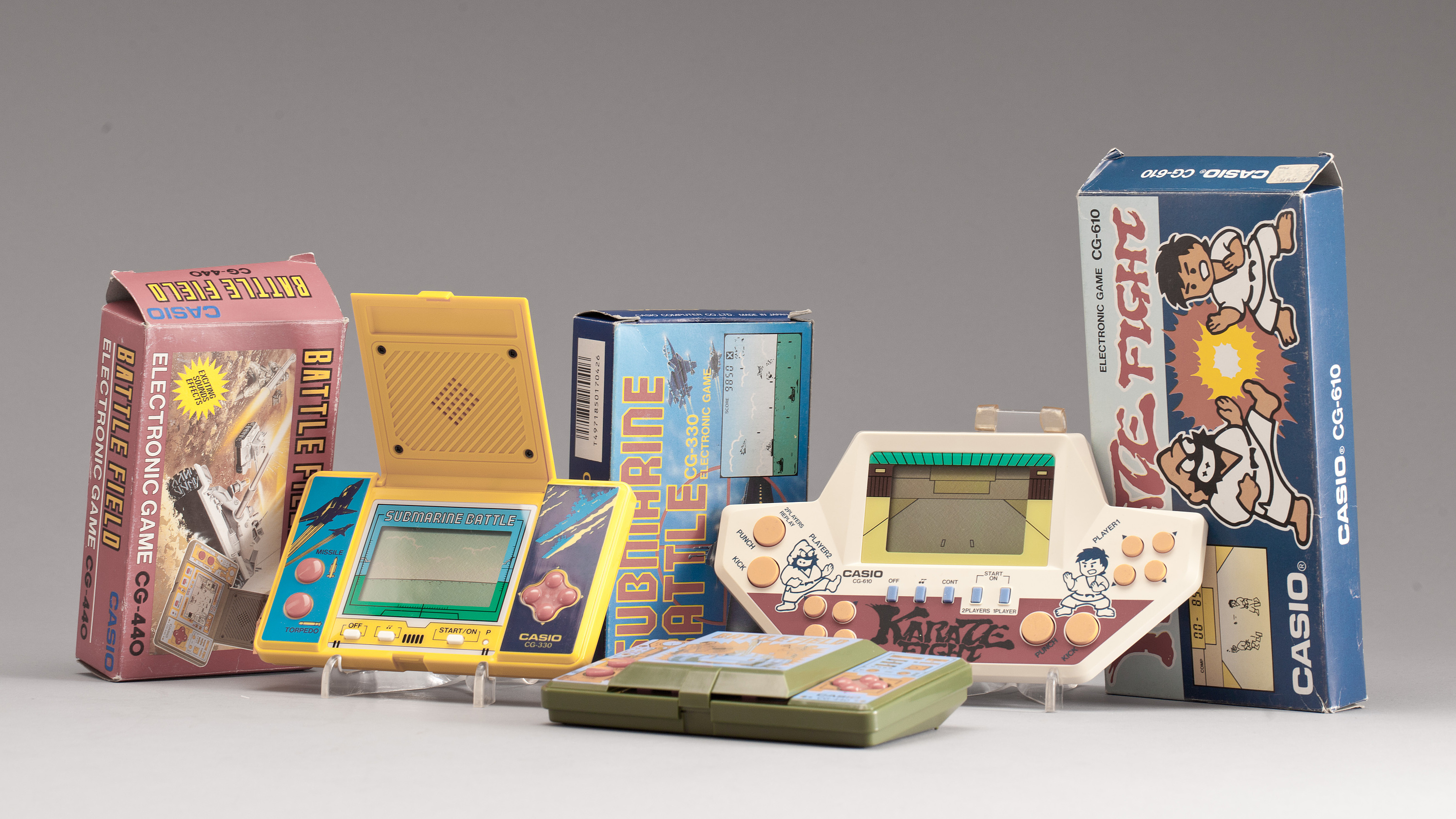 DATASPEL, 3 st, CASIO, bland annat Battle Field" CG-440. 1980-tal ...