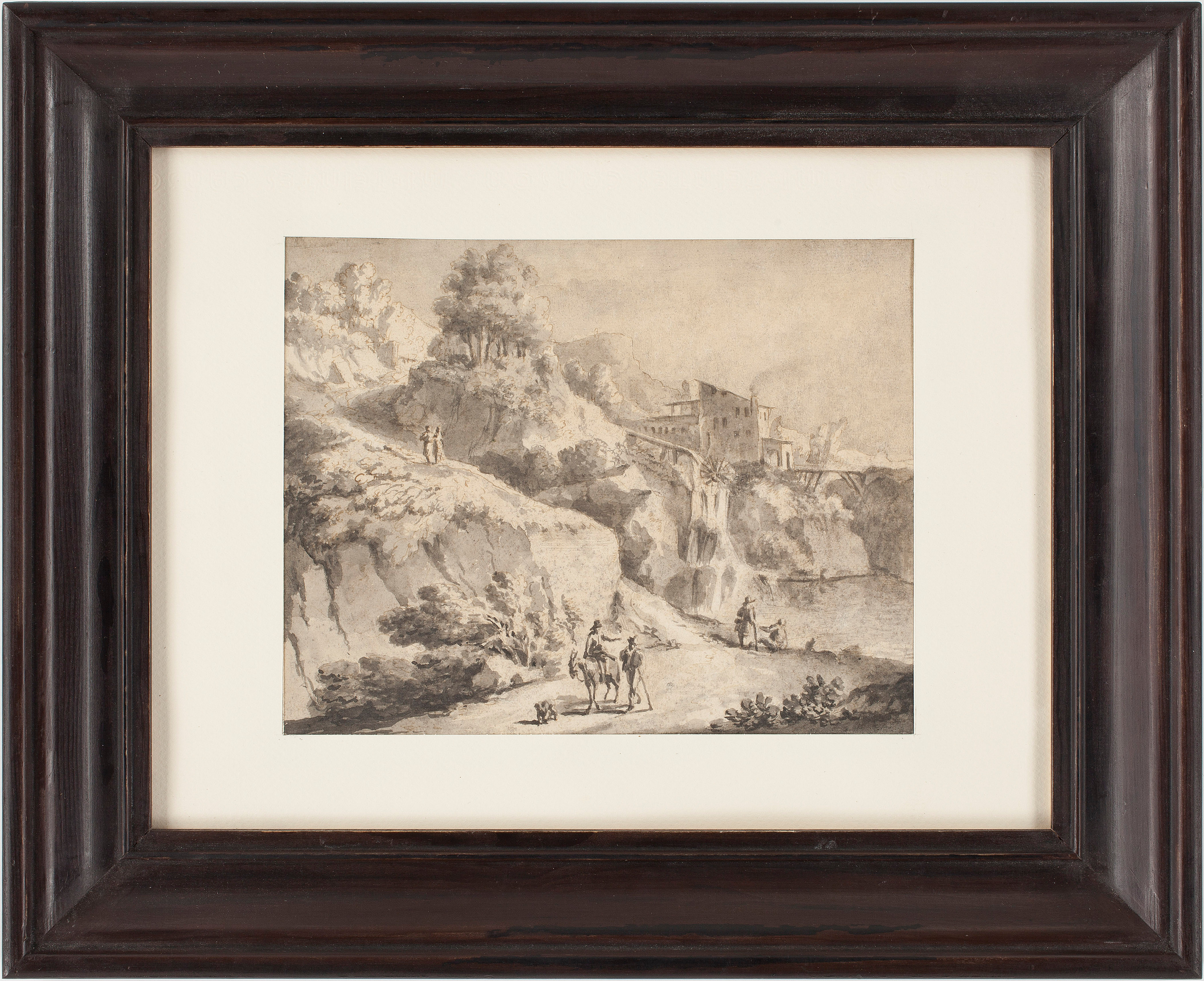 Cornelis Visscher Attributed to, An Italian landscape with travellers ...