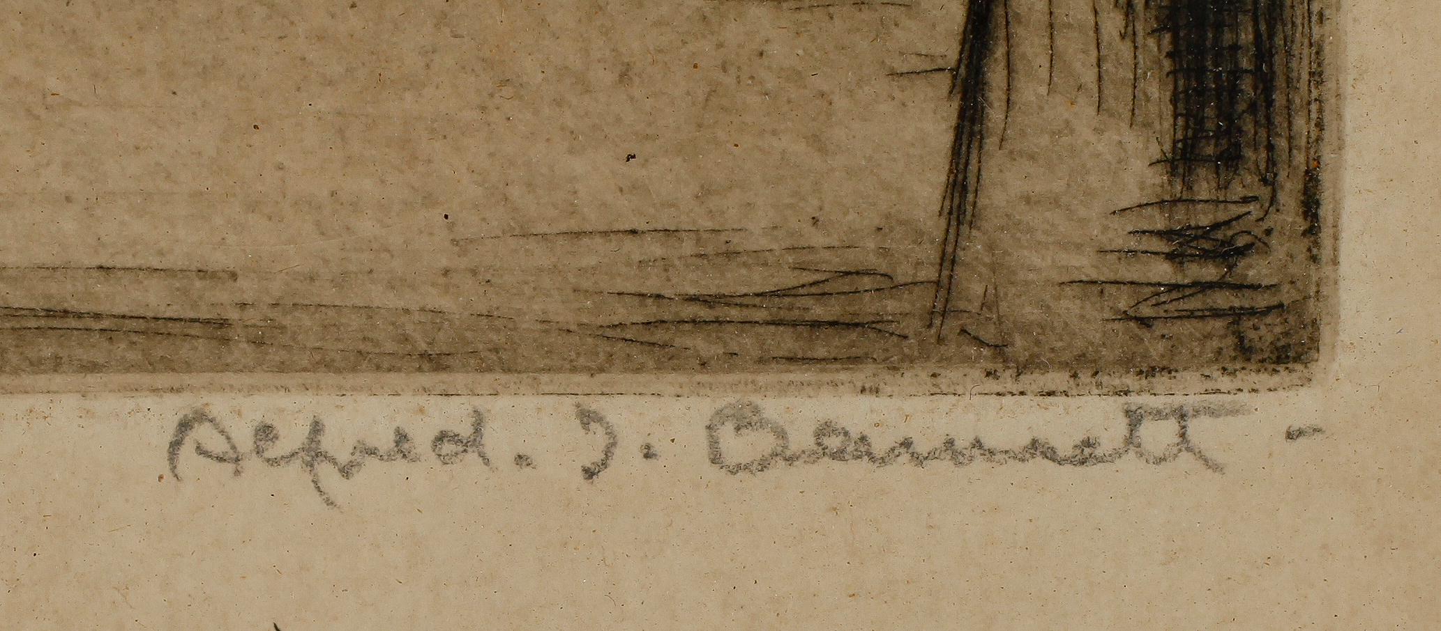 ALFRED J. BENNET, etsning, signerad. - Bukowskis