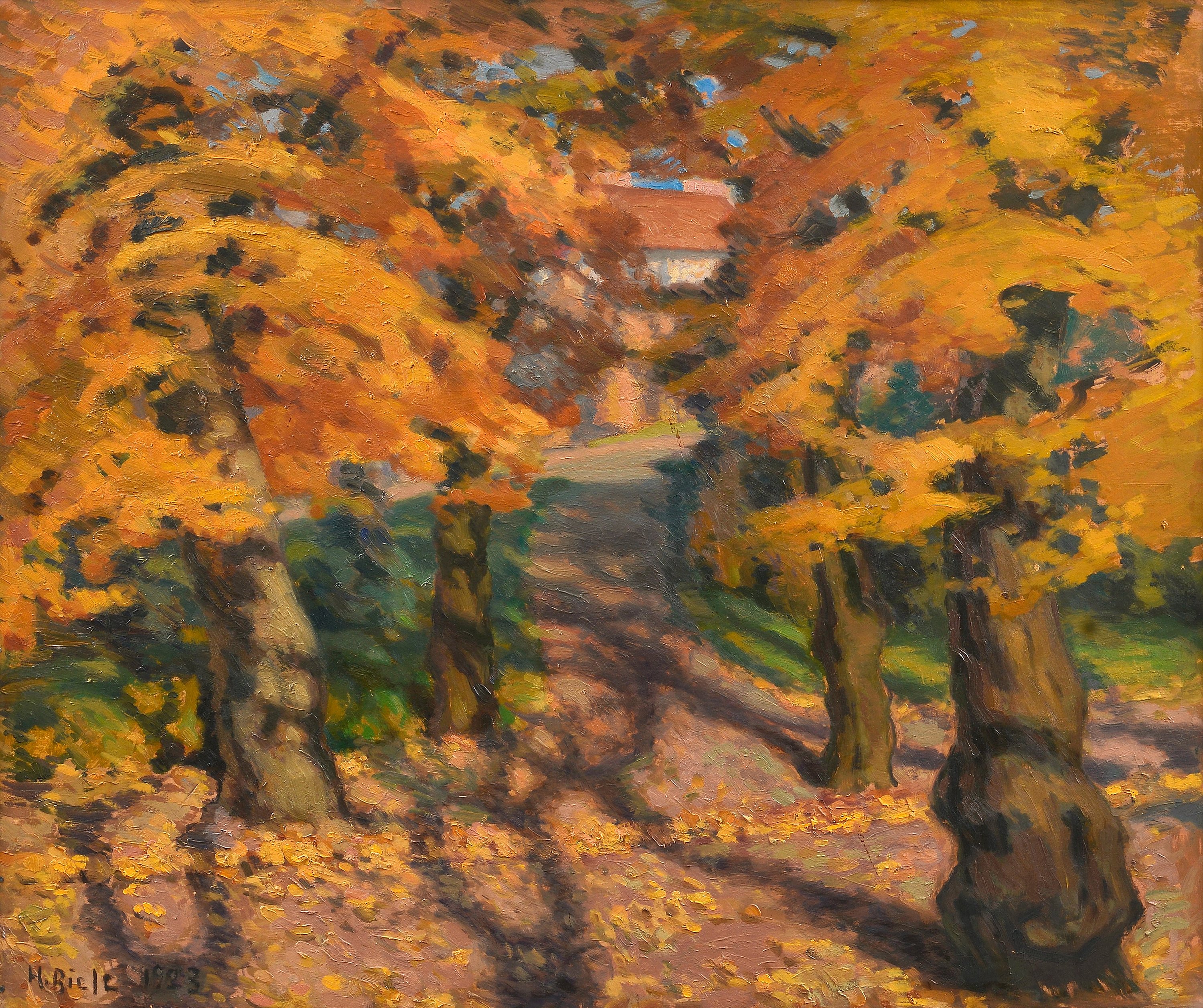 Helmi Biese, NÄKYMÄ KAIVOPUISTOSTA. - Bukowskis