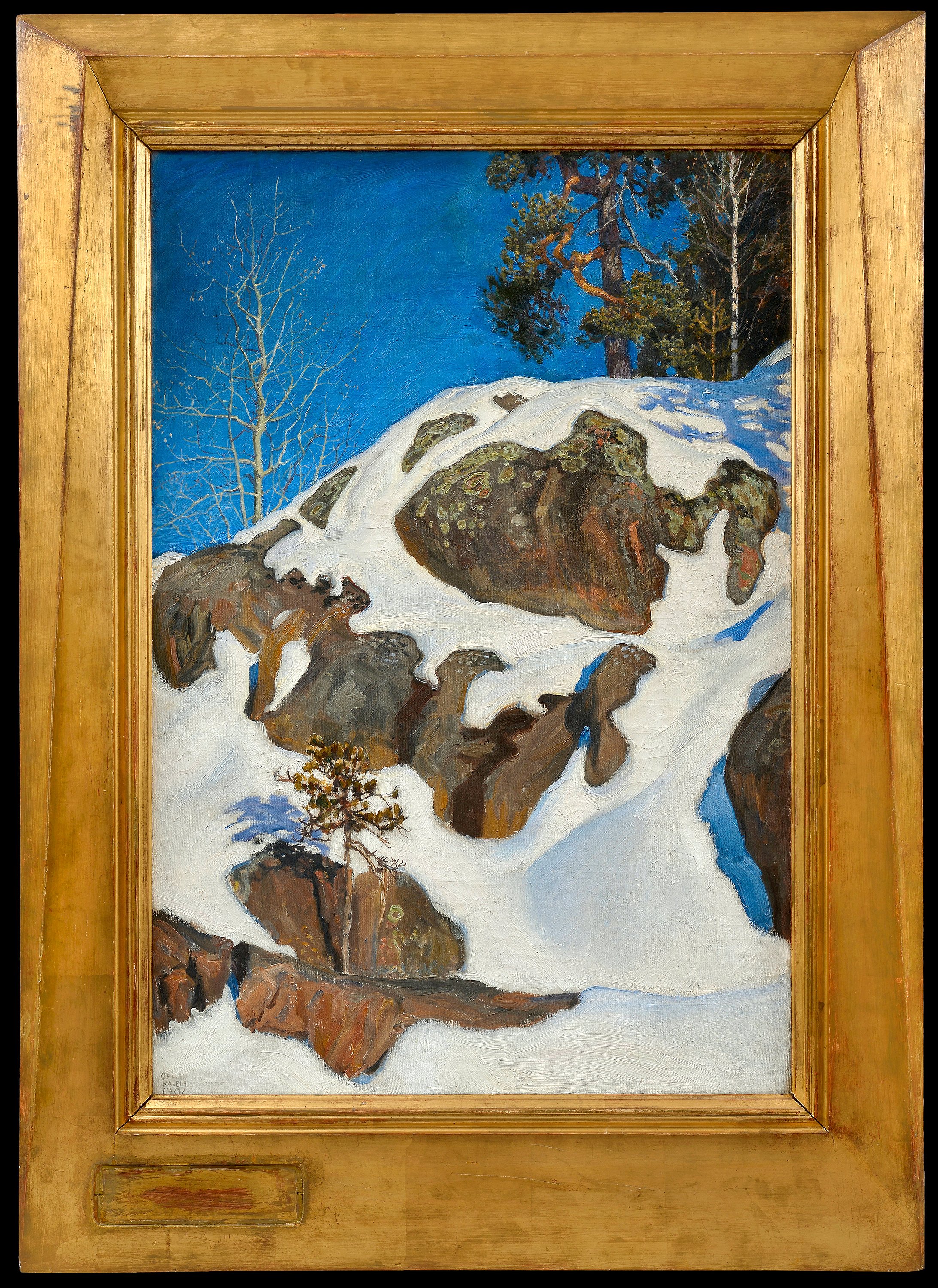 Akseli Gallen-Kallela, "LUMIPÄLVIÄ KALLIOILLA/KALELA.". - Bukowskis