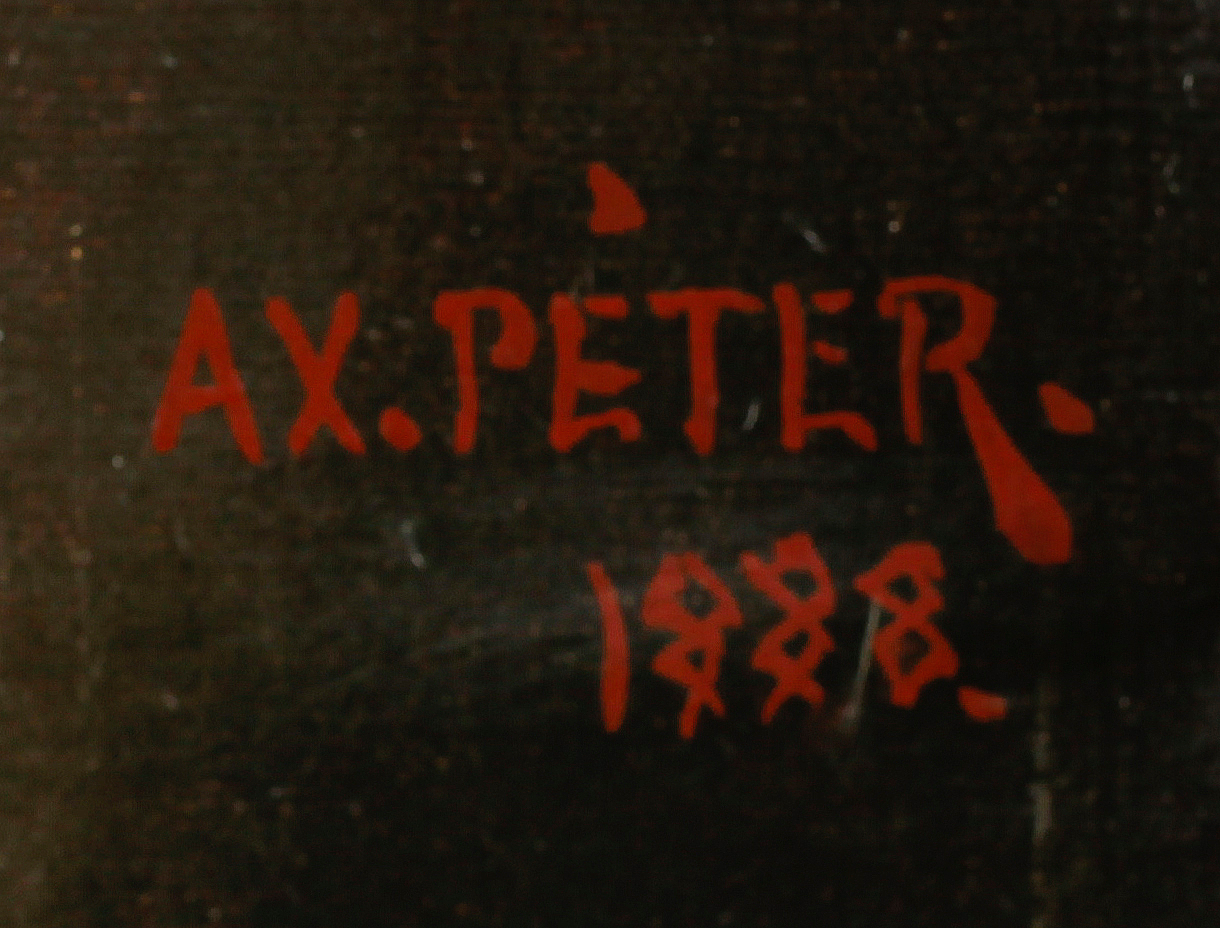AXEL PETER, olja på duk, signerad och daterad 1888. - Bukowskis