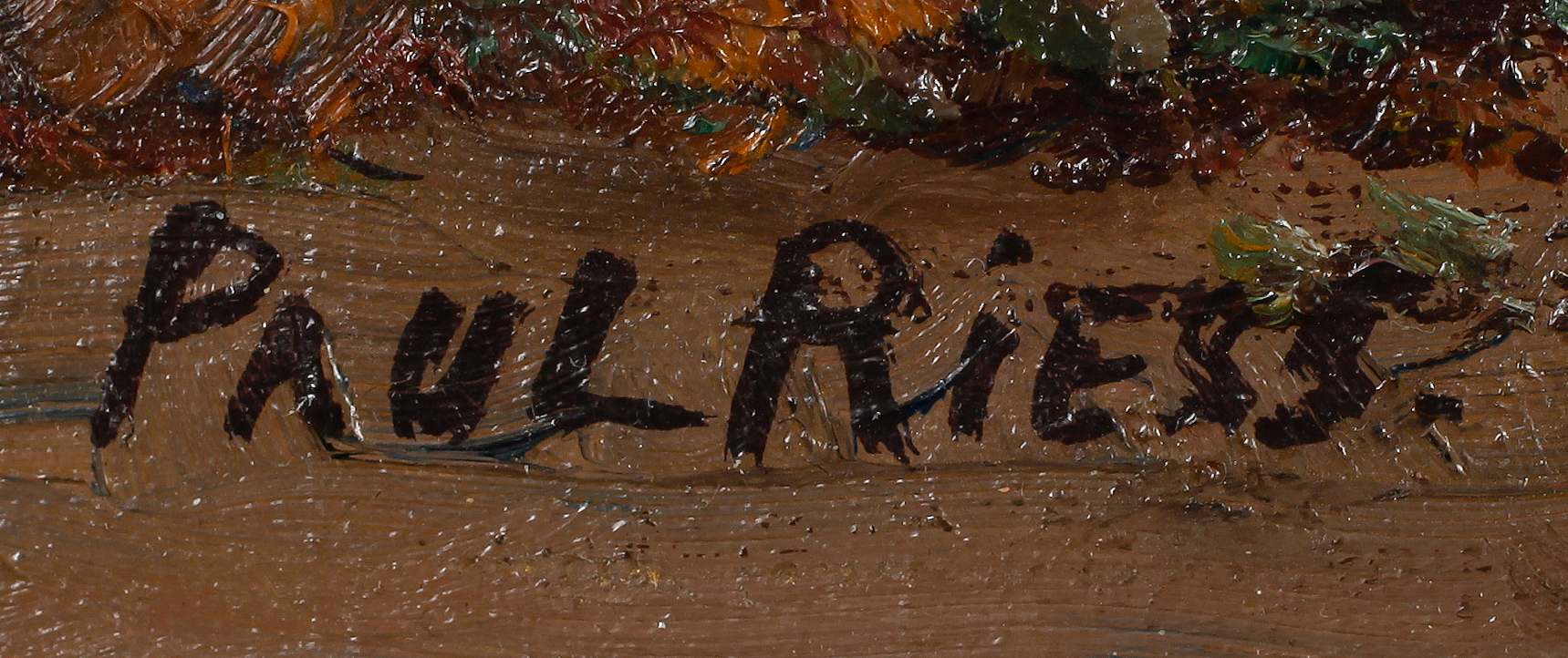 PAUL RIESS, olja på pannå, signerad. - Bukowskis