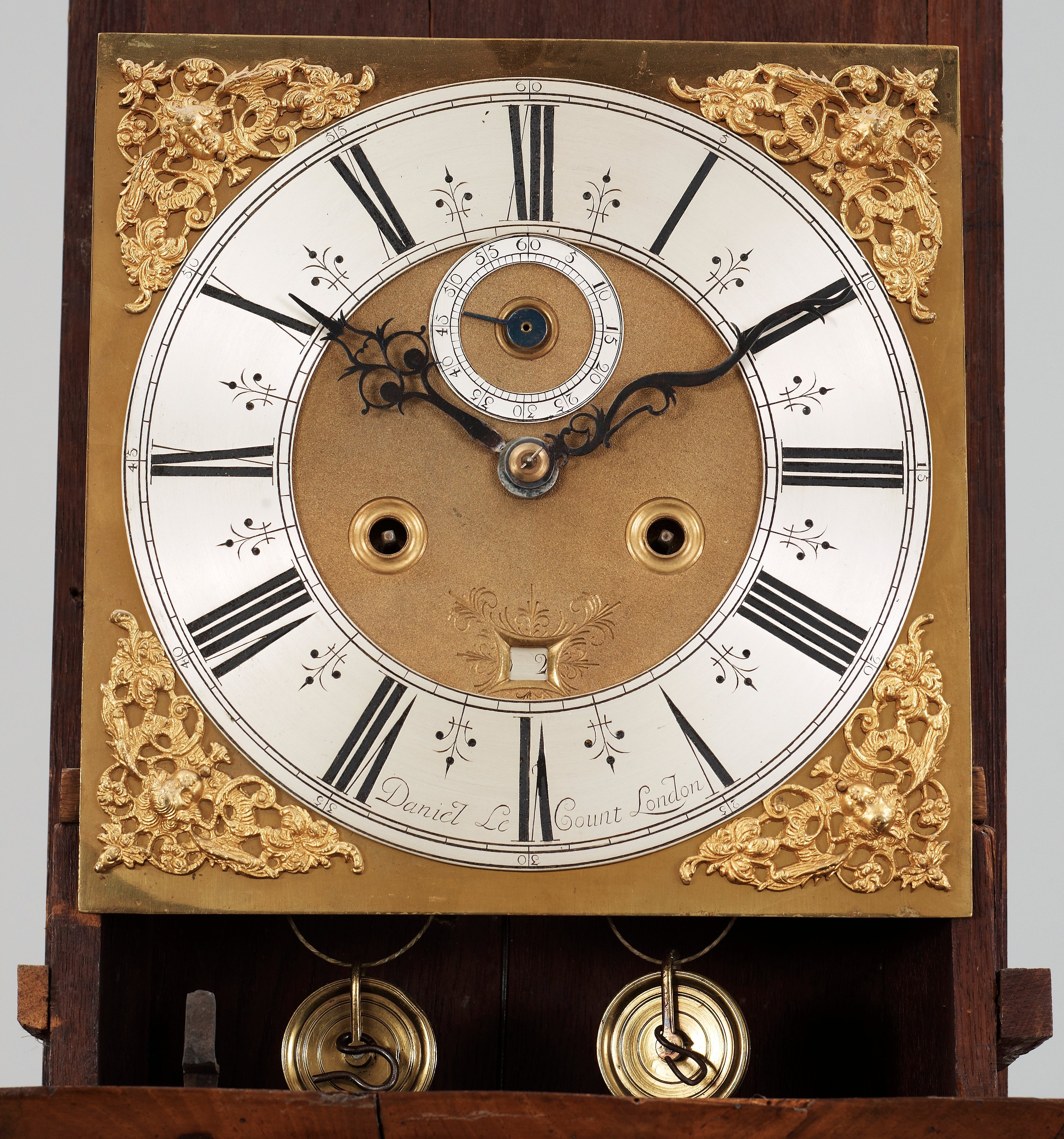 An English late 17th century longcase clock, dial signed "Daniel Le ...