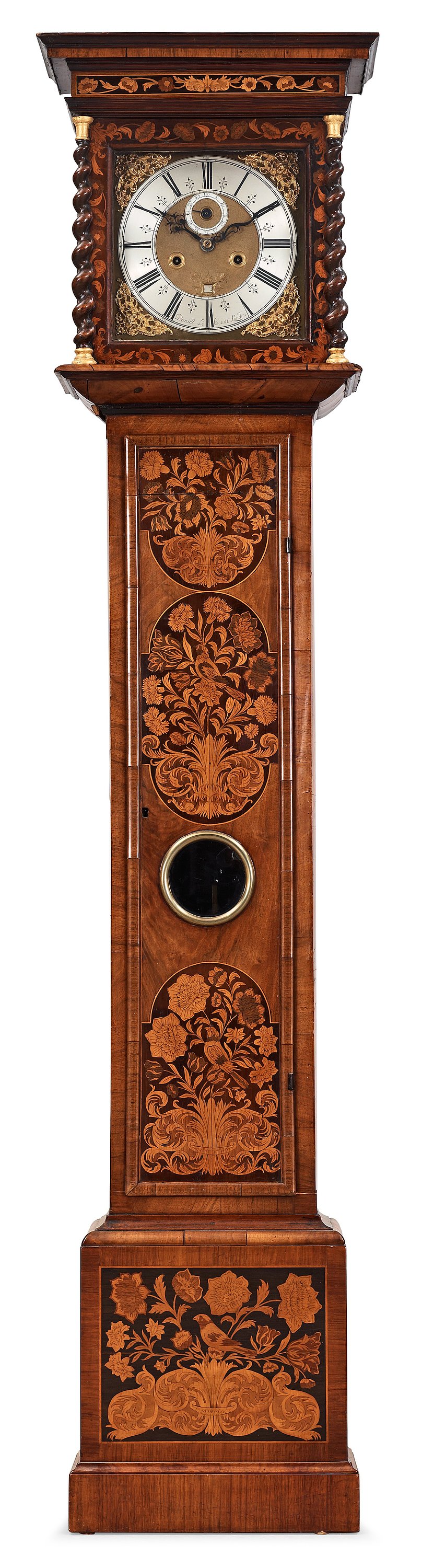 An English late 17th century longcase clock, dial signed "Daniel Le ...