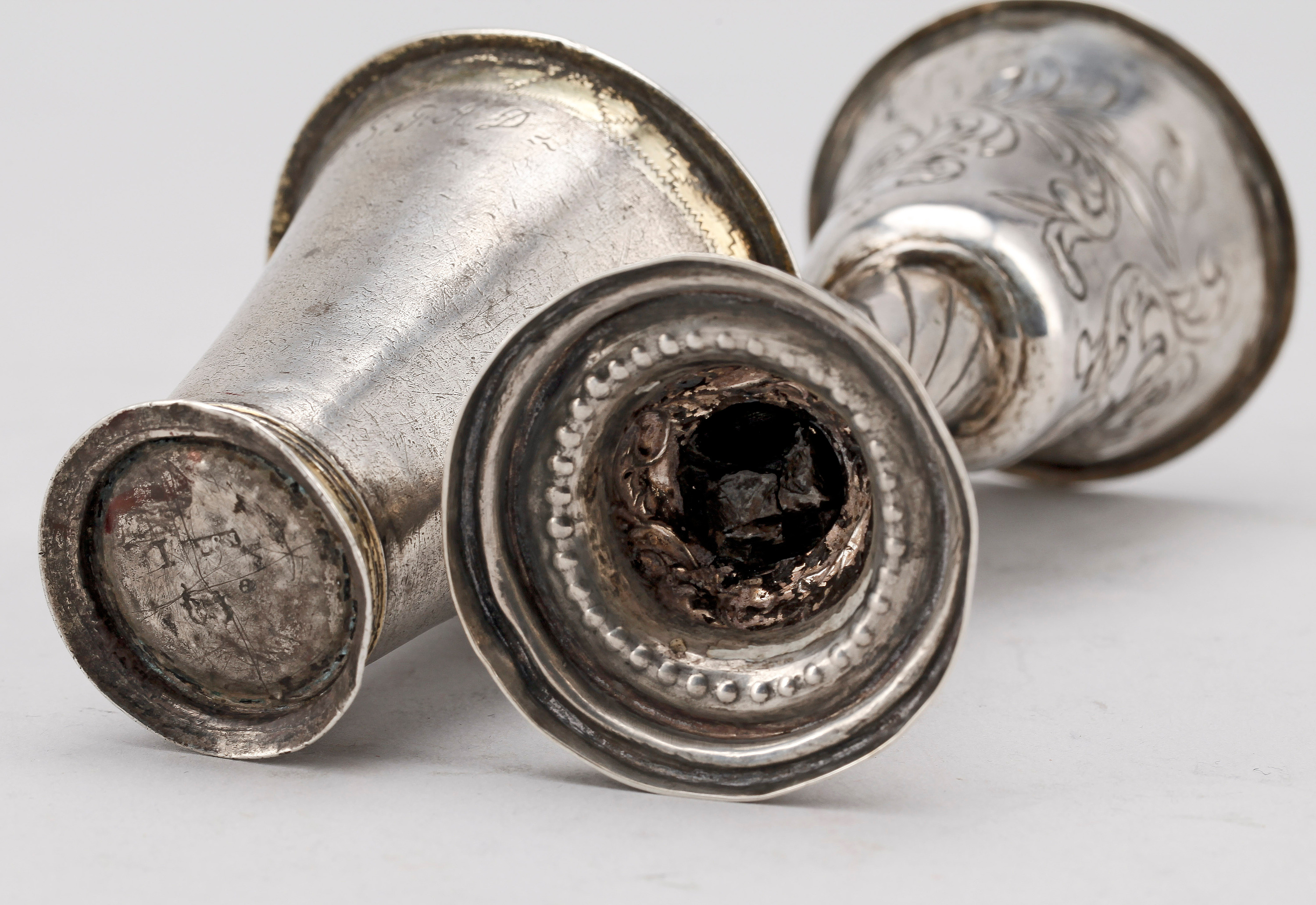 KALK samt BÄGARE, silver, A Wedin, Söderhamn 1838-64, respektive Magnus ...