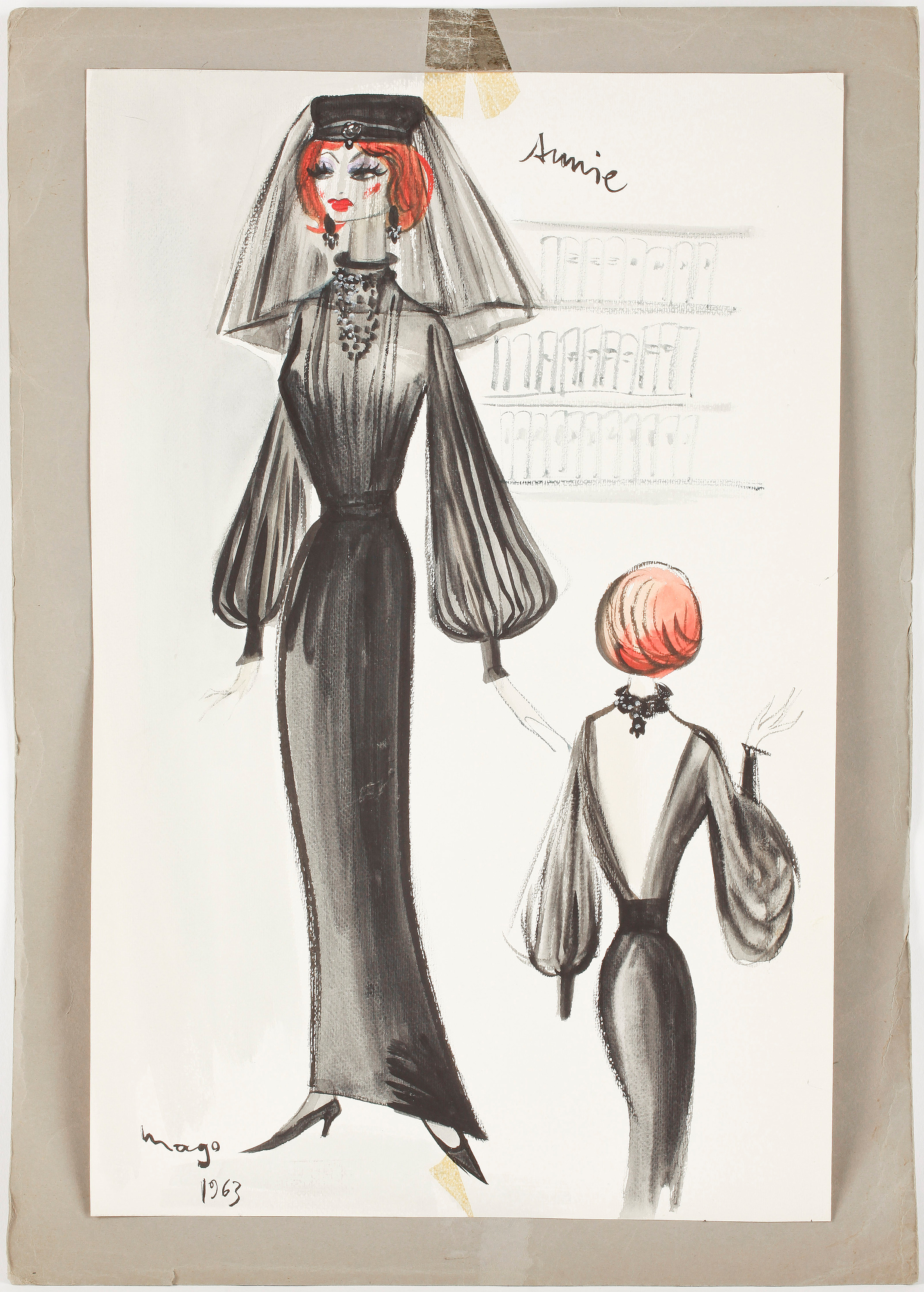 MAX GOLDSTEIN, dräktskisser, akvarellteckningar, ca 35 st, mestadels ...