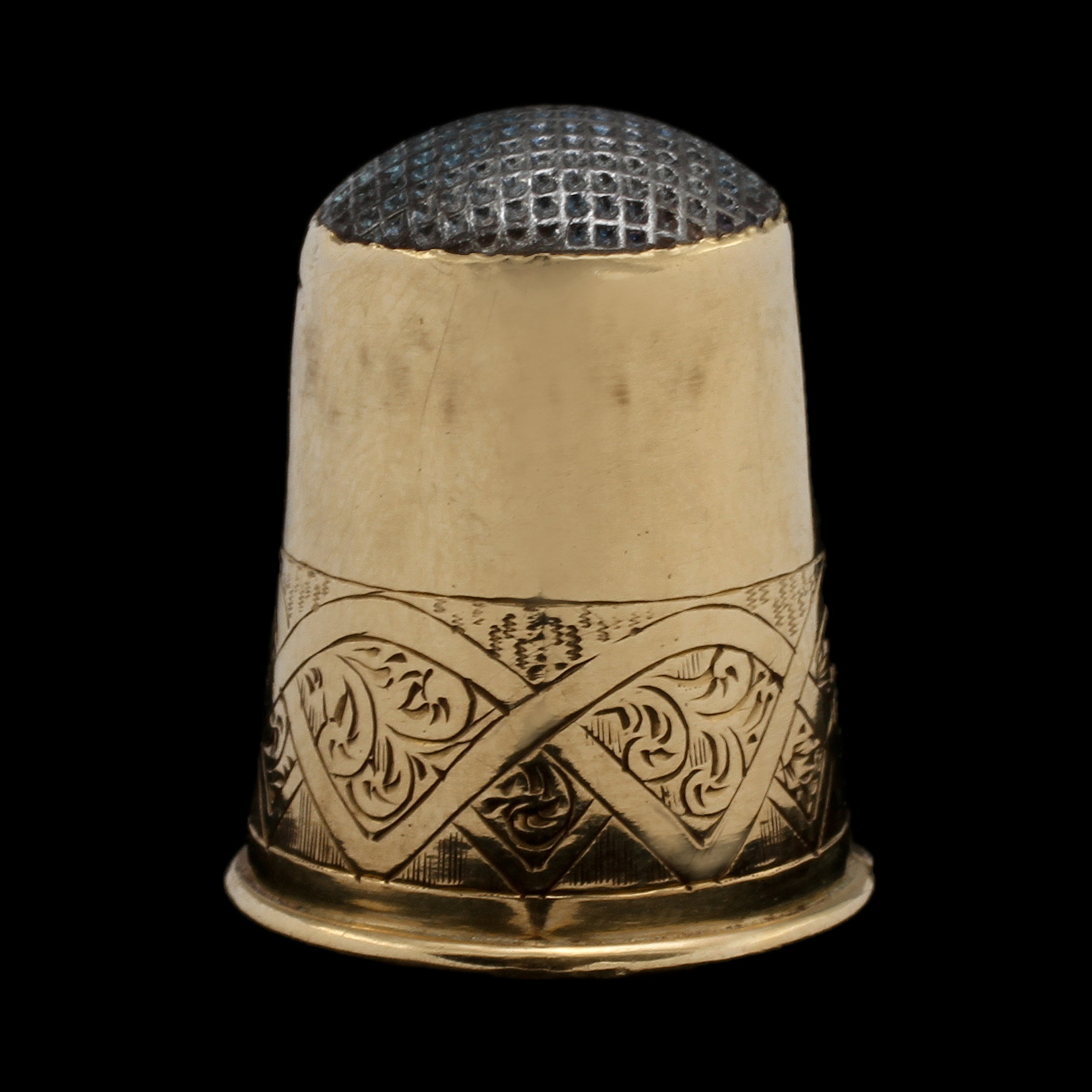 FINGERBORG, 18k guld, mästarstämpel CH, Stockholm, 1851. Vikt 3 g ...