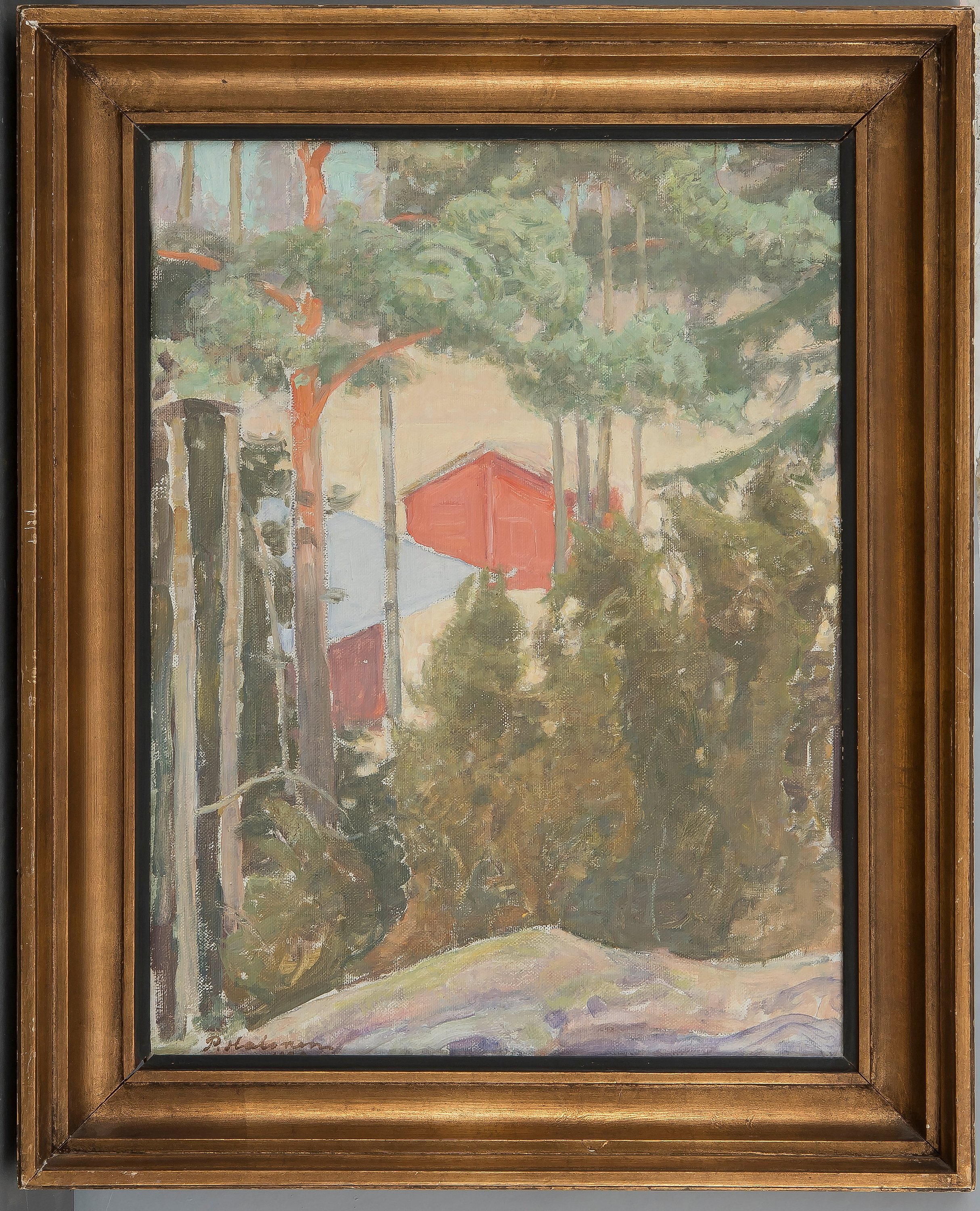 Pekka Halonen, HOUSES IN THE SHADOWS OF THE TREES. - Bukowskis