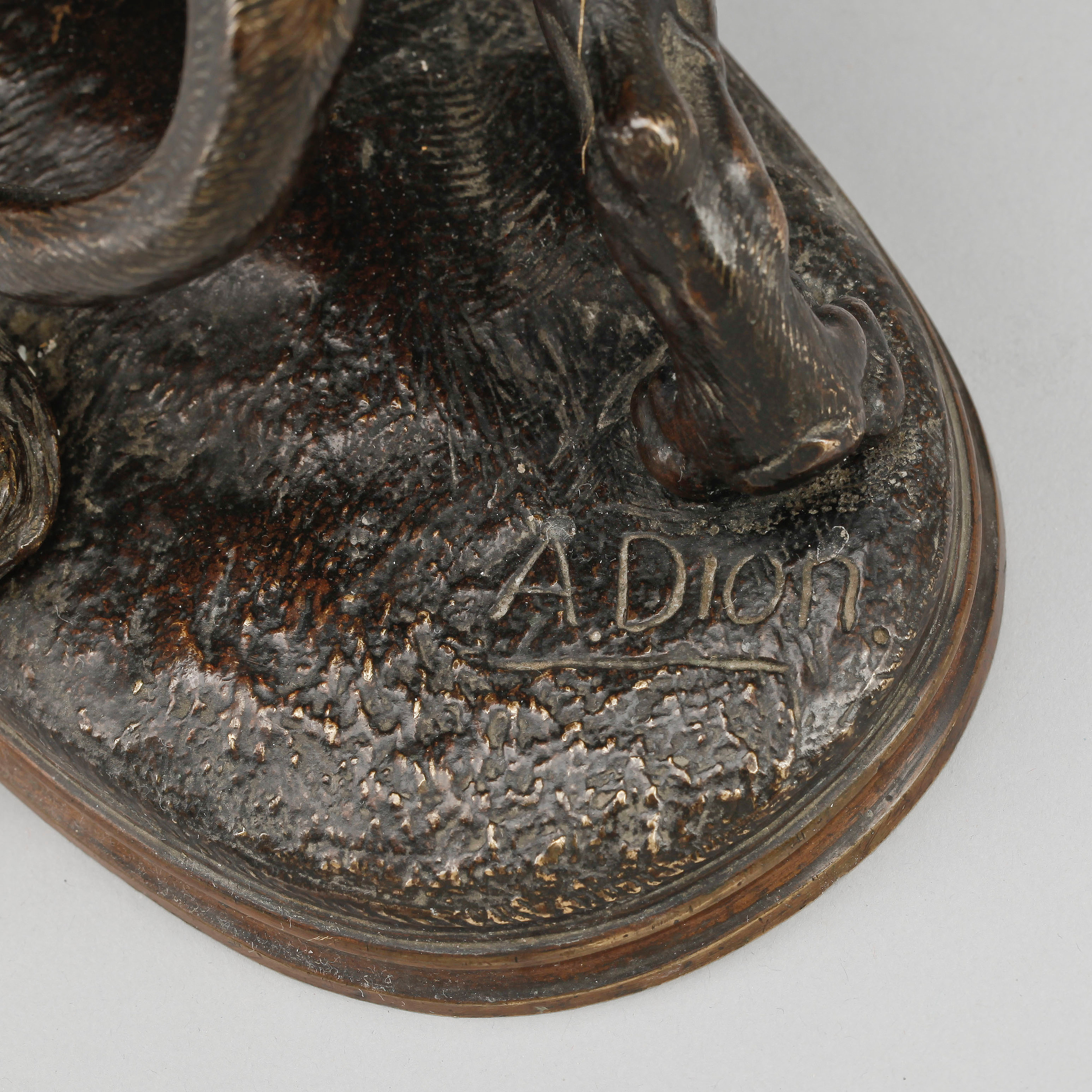 AUGUSTE LOUIS DION, troligen, skulptur, brons. Bär signatur A Dion ...