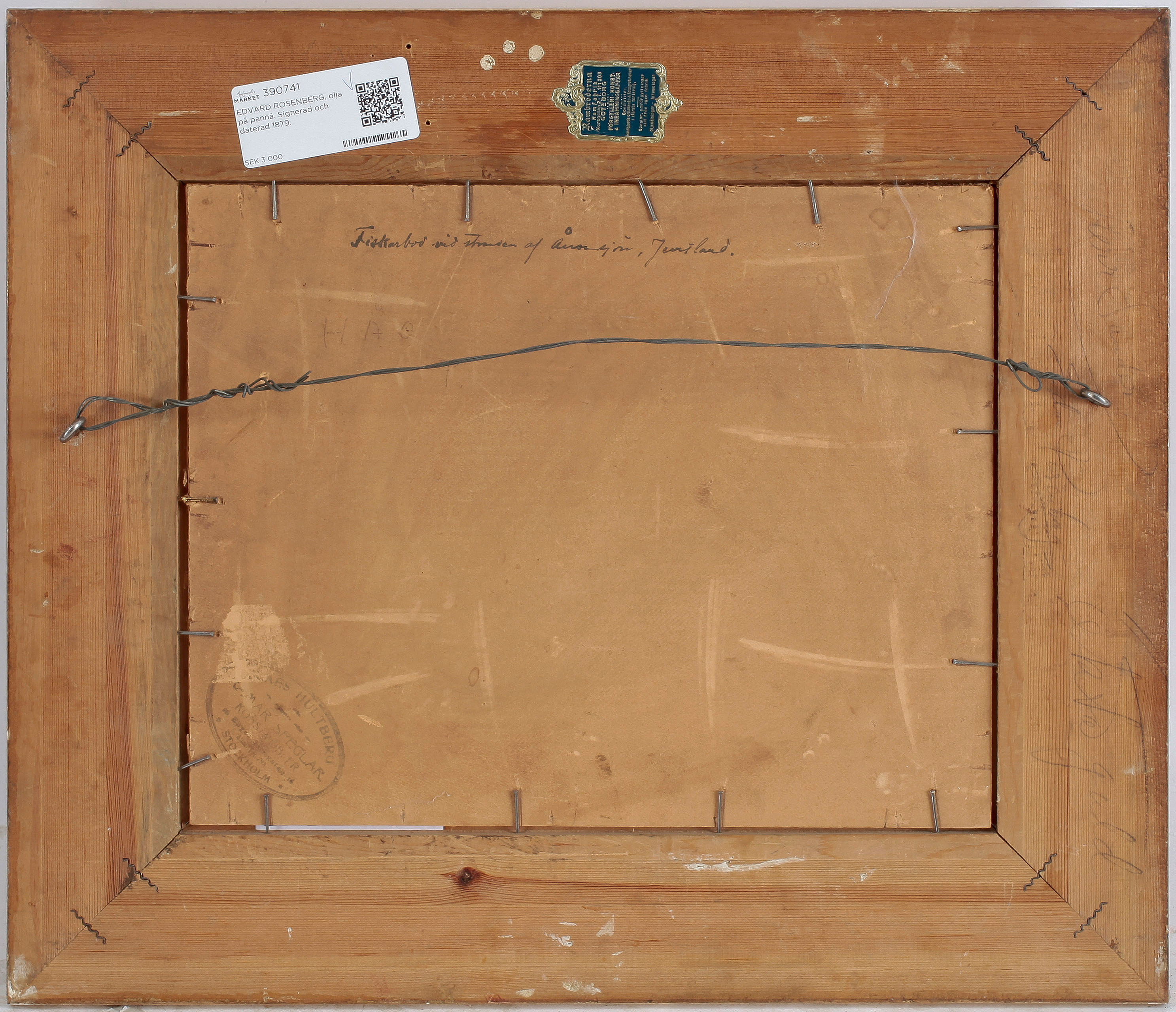 EDVARD ROSENBERG, olja på pannå. Signerad och daterad 1879. - Bukowskis