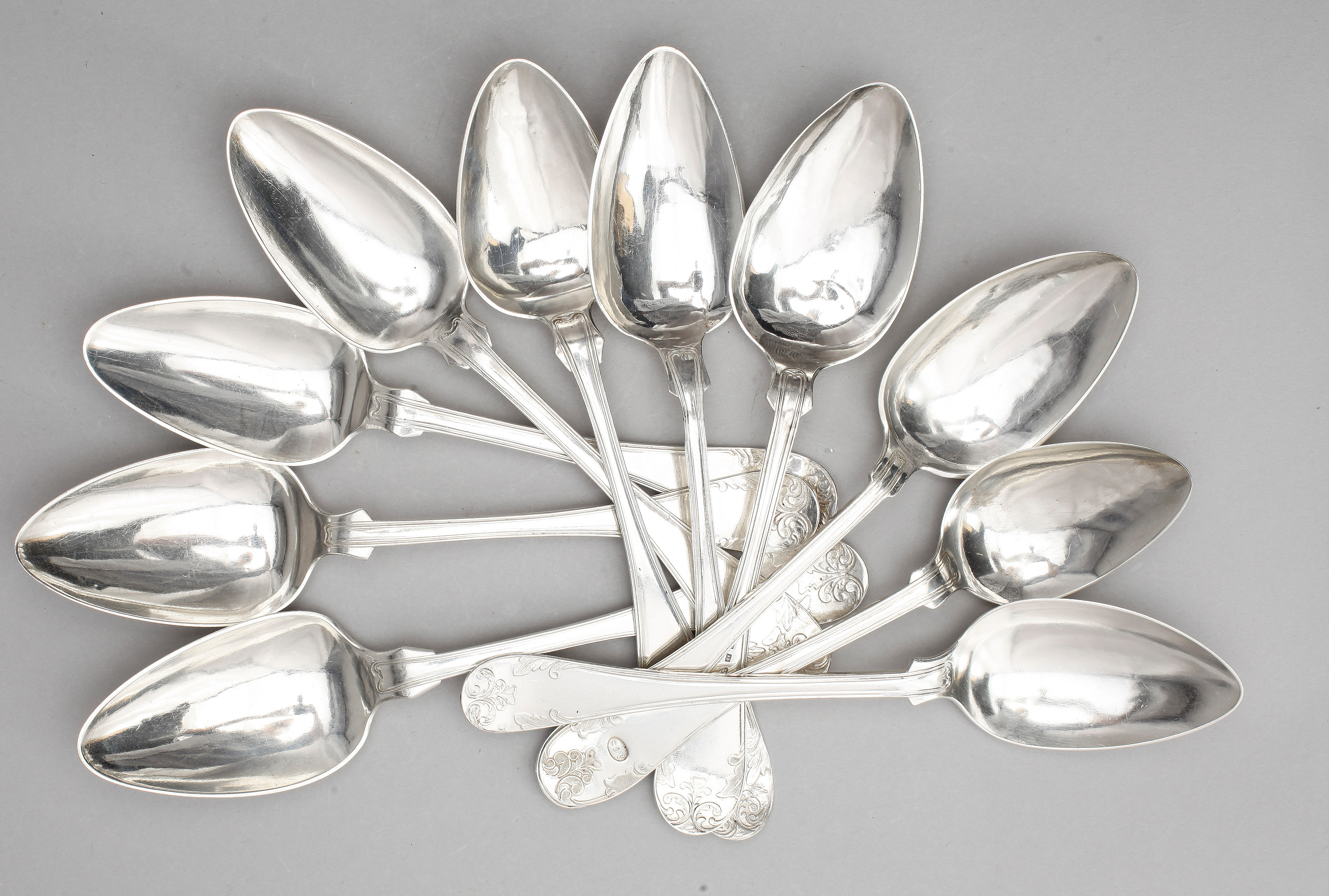 SKEDAR, 10 st, silver, "Fransk Lilja" bla Eric Söderholm, Härnösand ...