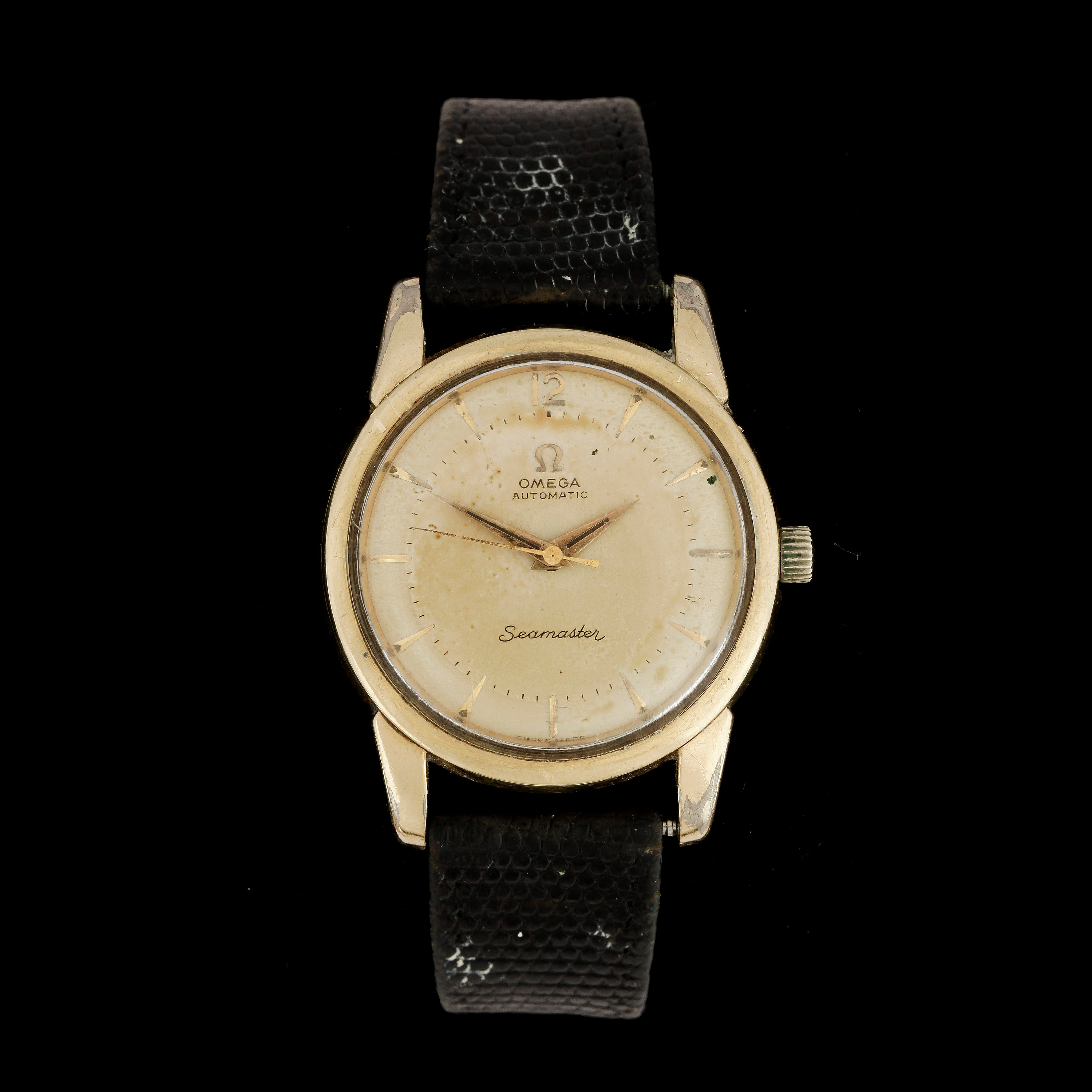 ARMBANDSUR, herr, guld på stål, " Seamaster", Omega, 1950/60-tal ...