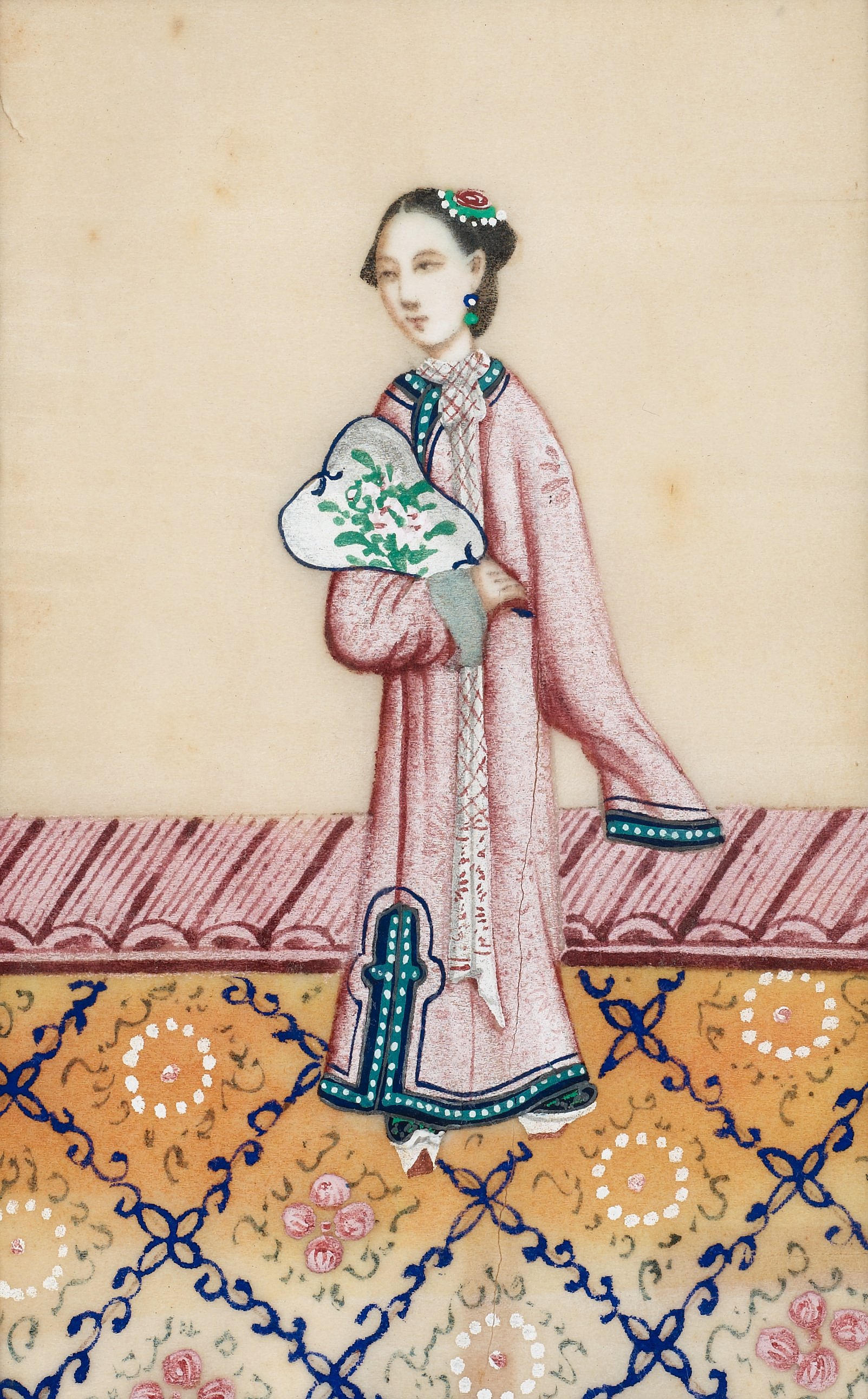 A set of four watercolours on paper paintings, Qing dynasty. - Bukowskis