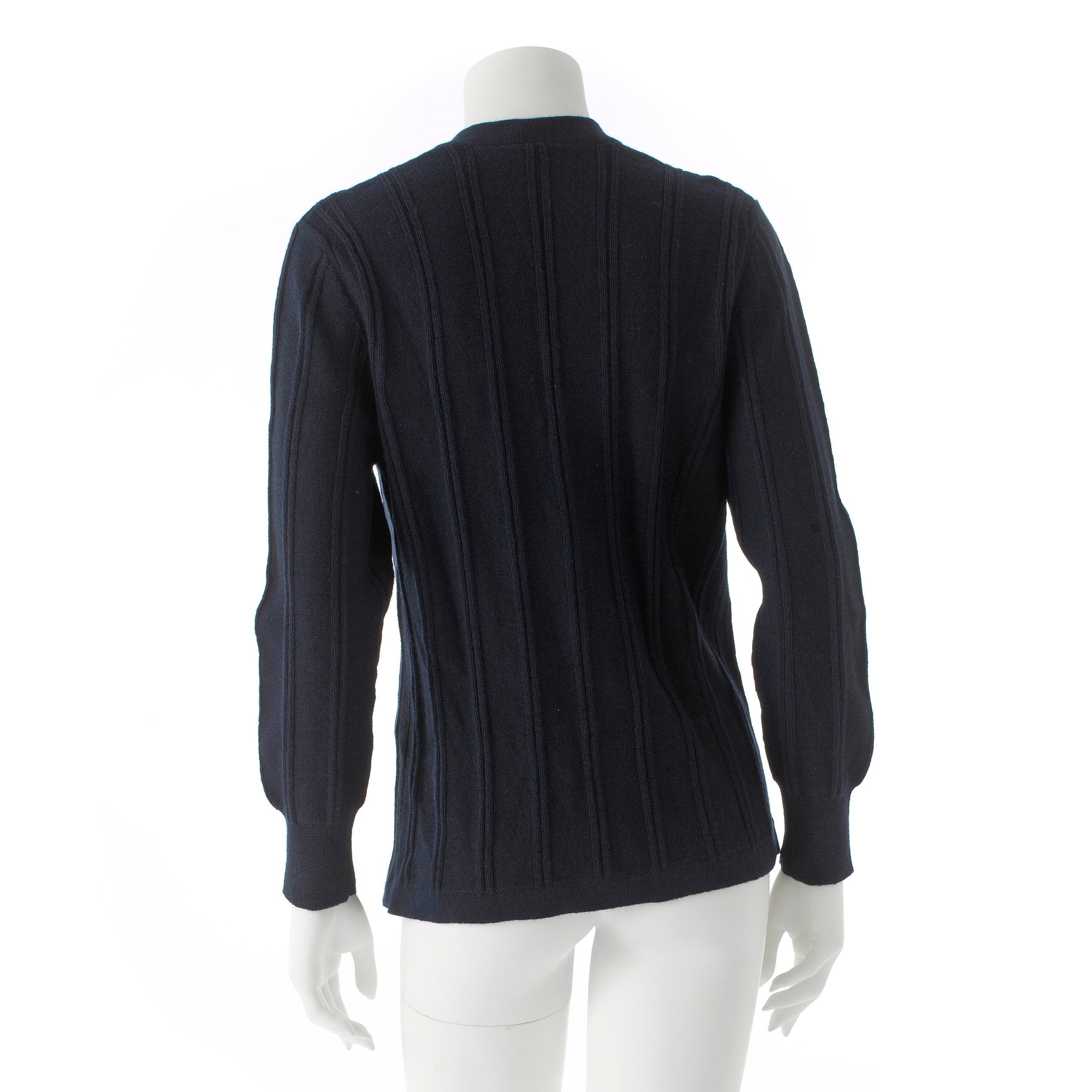CÉLINE, a dark blue wool cardigan. - Bukowskis