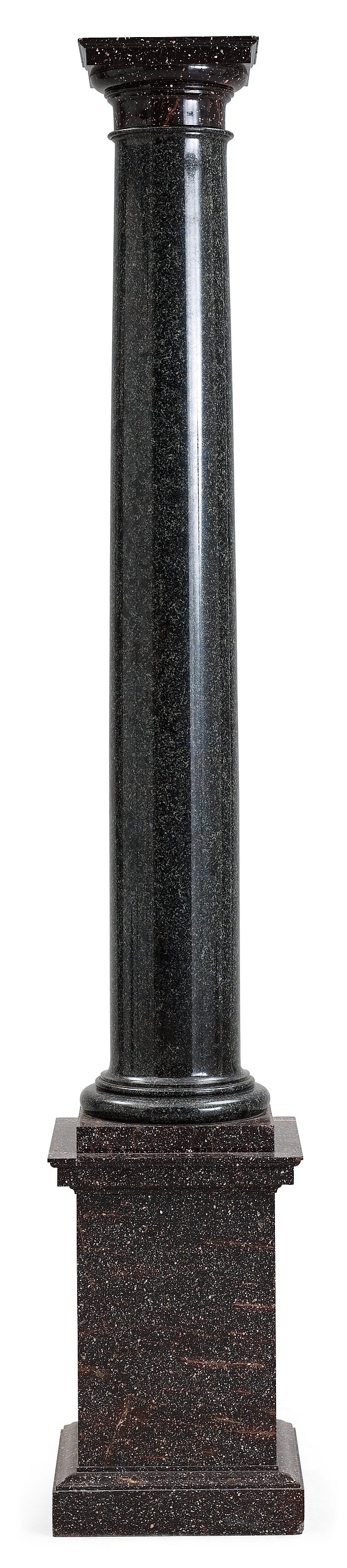 A Swedish 19th century porphyry base and column. - Bukowskis