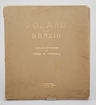 FREDERICK ARTHUR FARRELL, etsningar 8 st, i mapp "Poland and danzig ...