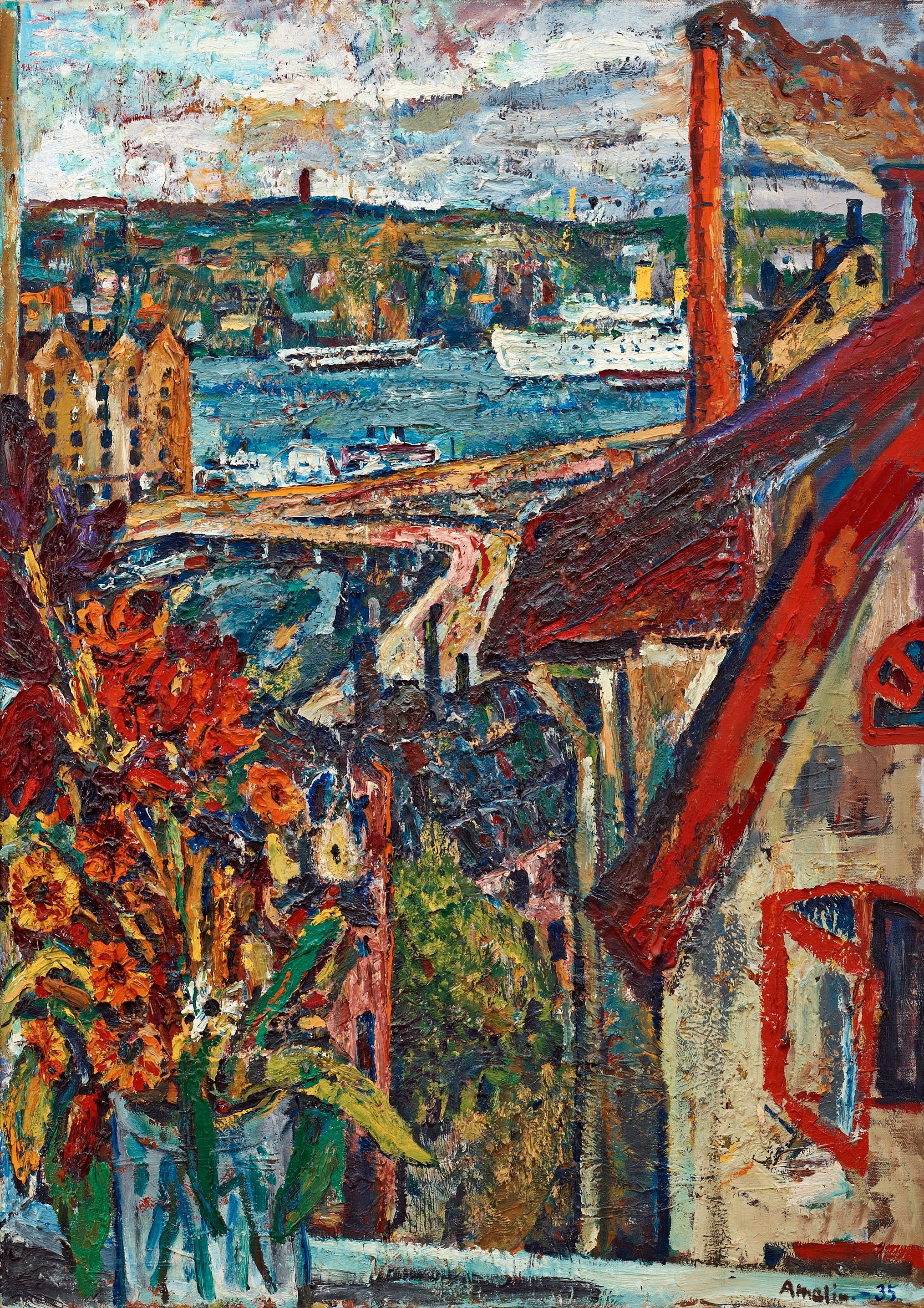 Albin Amelin, "Utsikt ifrån ateljén" (View from the studio). - Bukowskis