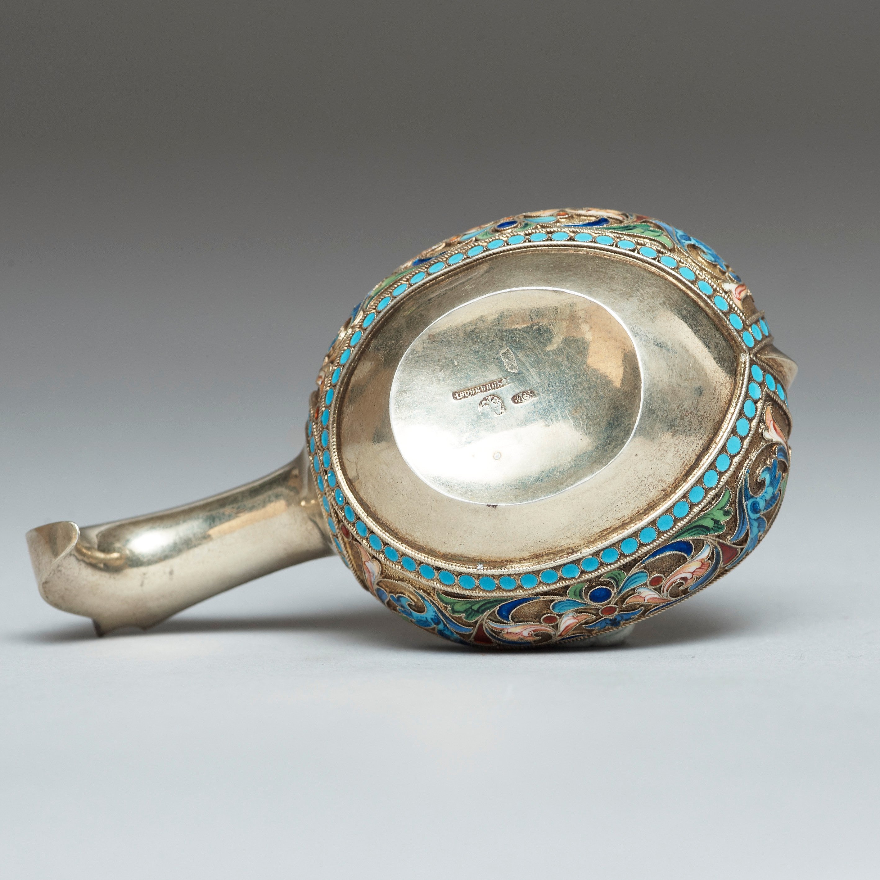 A Russian early 20th century silver-gilt and enamel, makers mark of ...