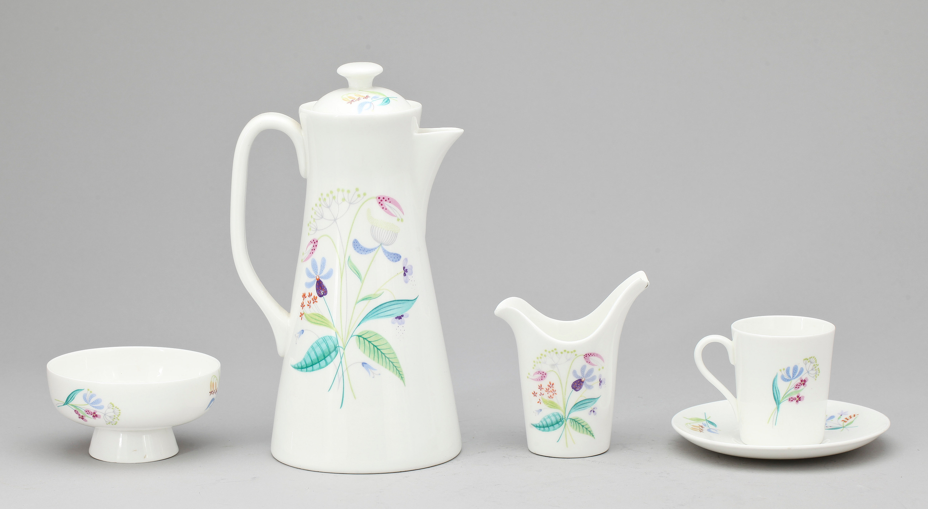 MOCCASERVIS, 15 delar, benporslin, "Florette", Stig Lindberg ...