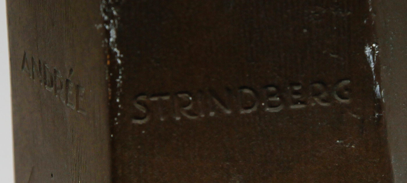 SKULPTUR, patinerad mässing, gravmonument till Andrée, Strindberg och ...
