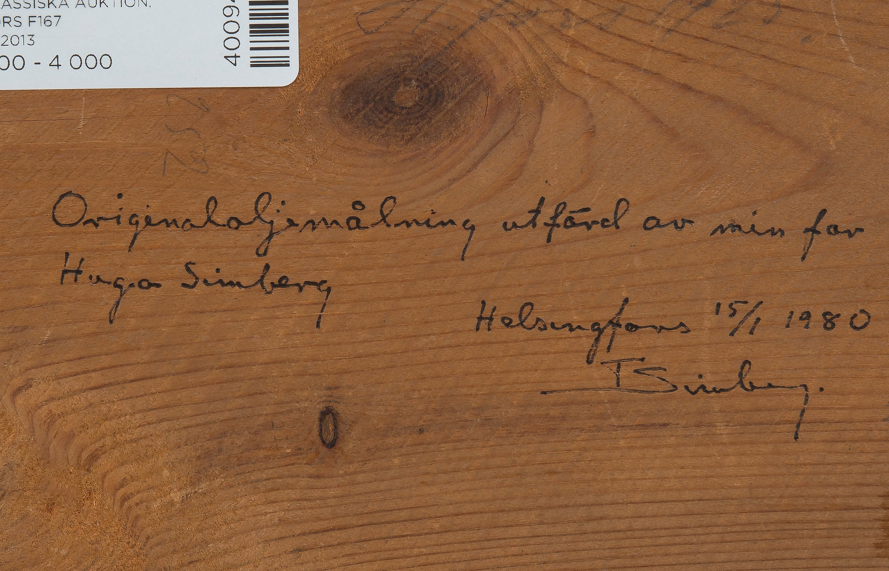 HUGO SIMBERG, olja på skiva. - Bukowskis