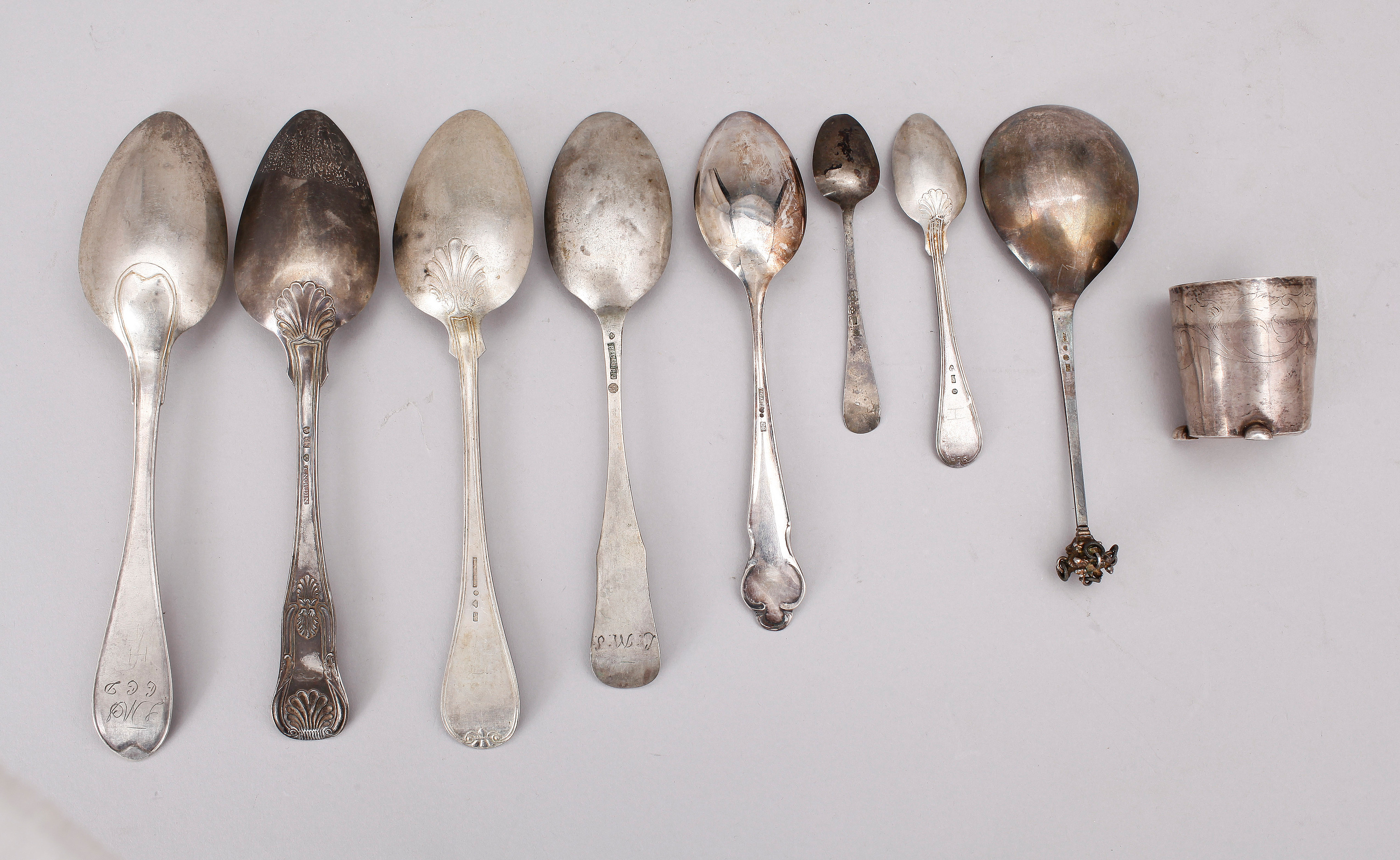 SKEDAR samt BÄGARE, 20+1, silver, bl a Erik Löfgren, Umeå, 1786 - 96 ...