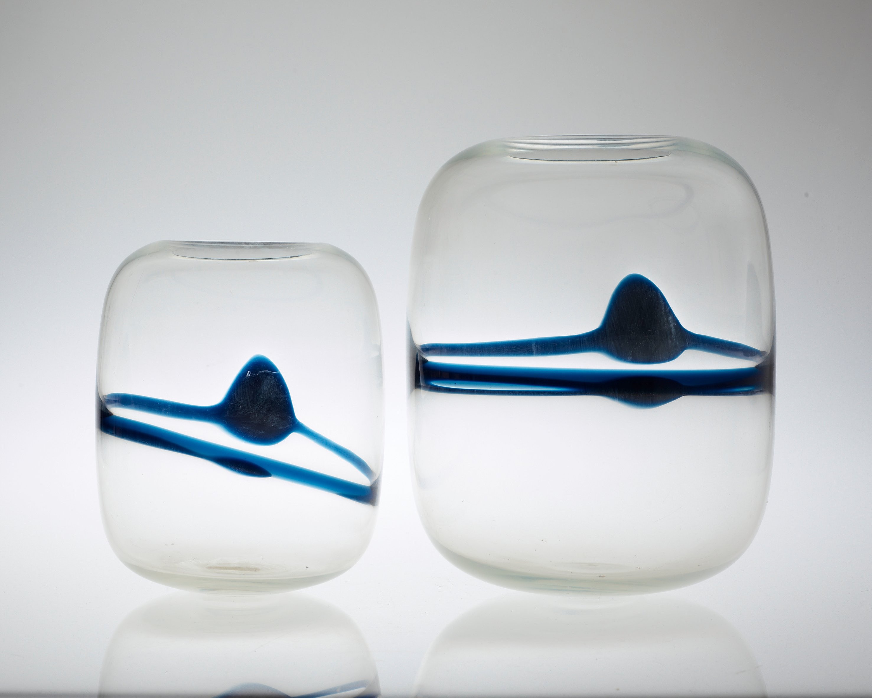 Timo Sarpaneva, Two Timo Sarpaneva 'Blues' glass vases, Iittala ...