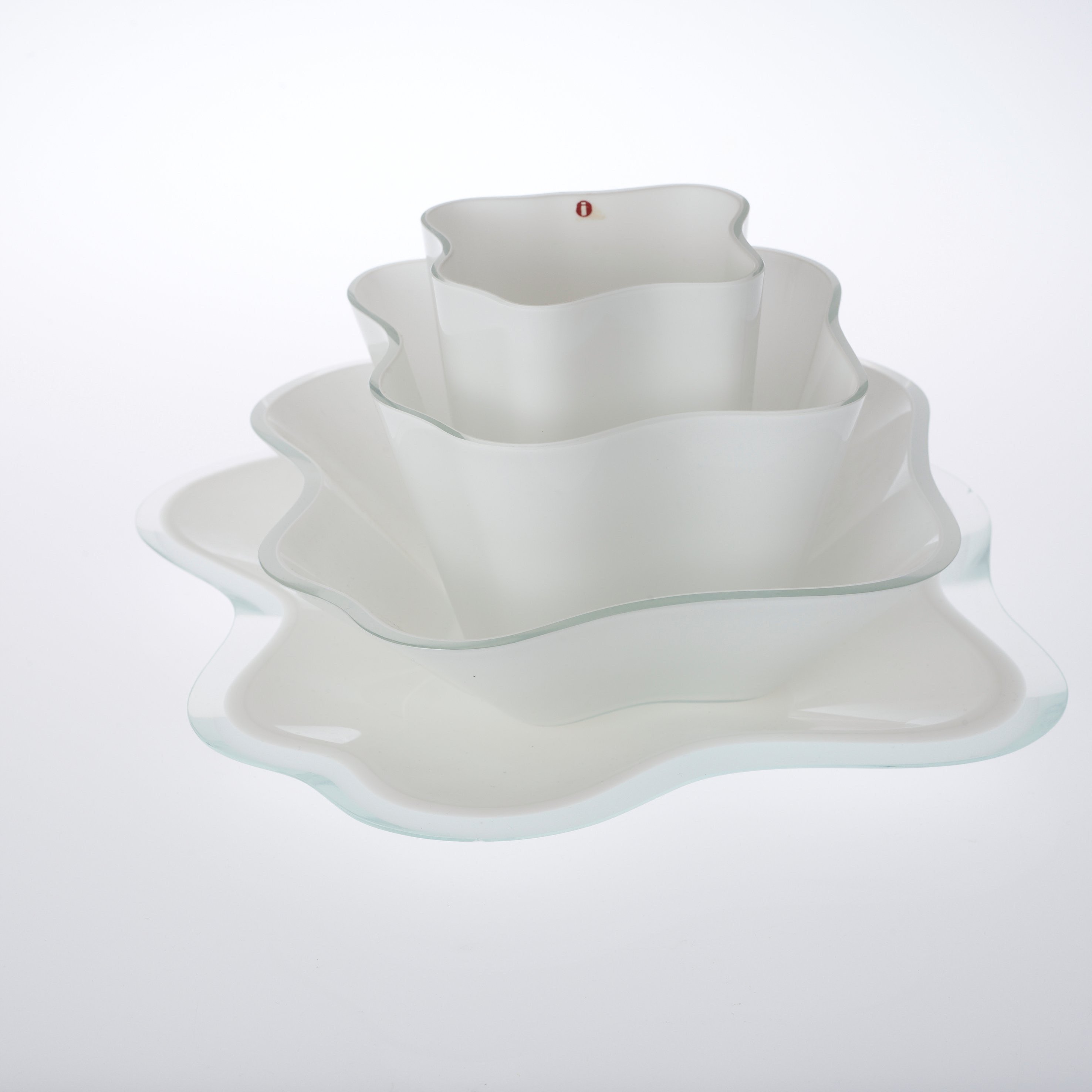 An Alvar Aalto 4 pcs glass sculpture, 'Aalto flower', Iittala Finland ...