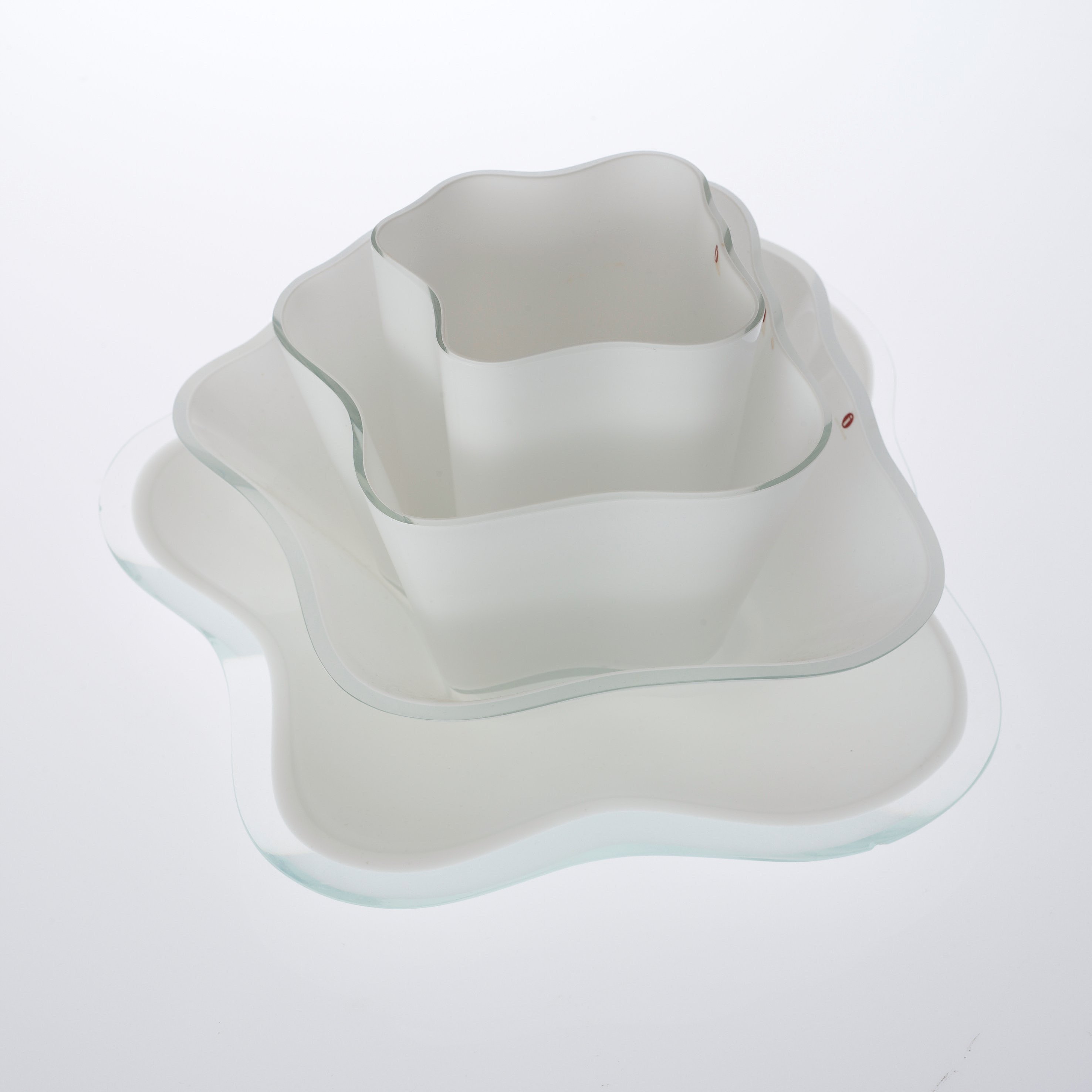 An Alvar Aalto 4 pcs glass sculpture, 'Aalto flower', Iittala Finland ...