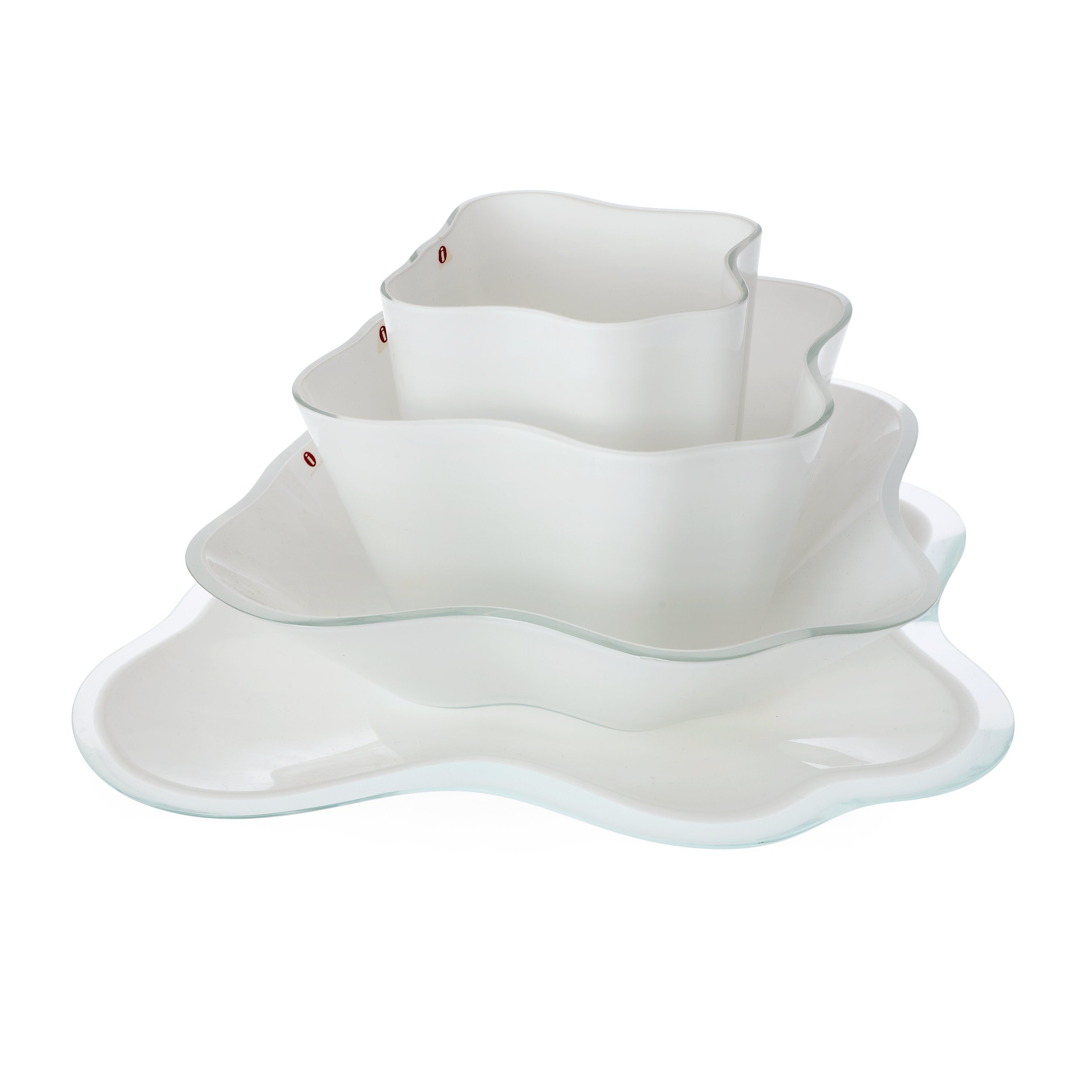 An Alvar Aalto 4 pcs glass sculpture, 'Aalto flower', Iittala Finland ...