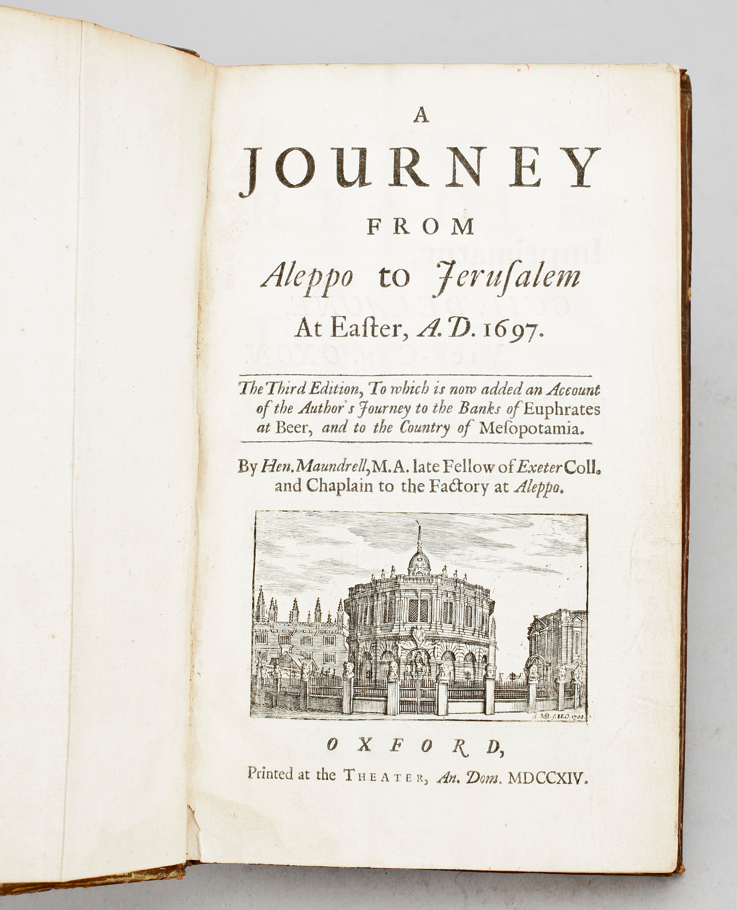 BOK, "A journey from Aleppo to Jerusalem at ester AD 1697" av Maundrell ...