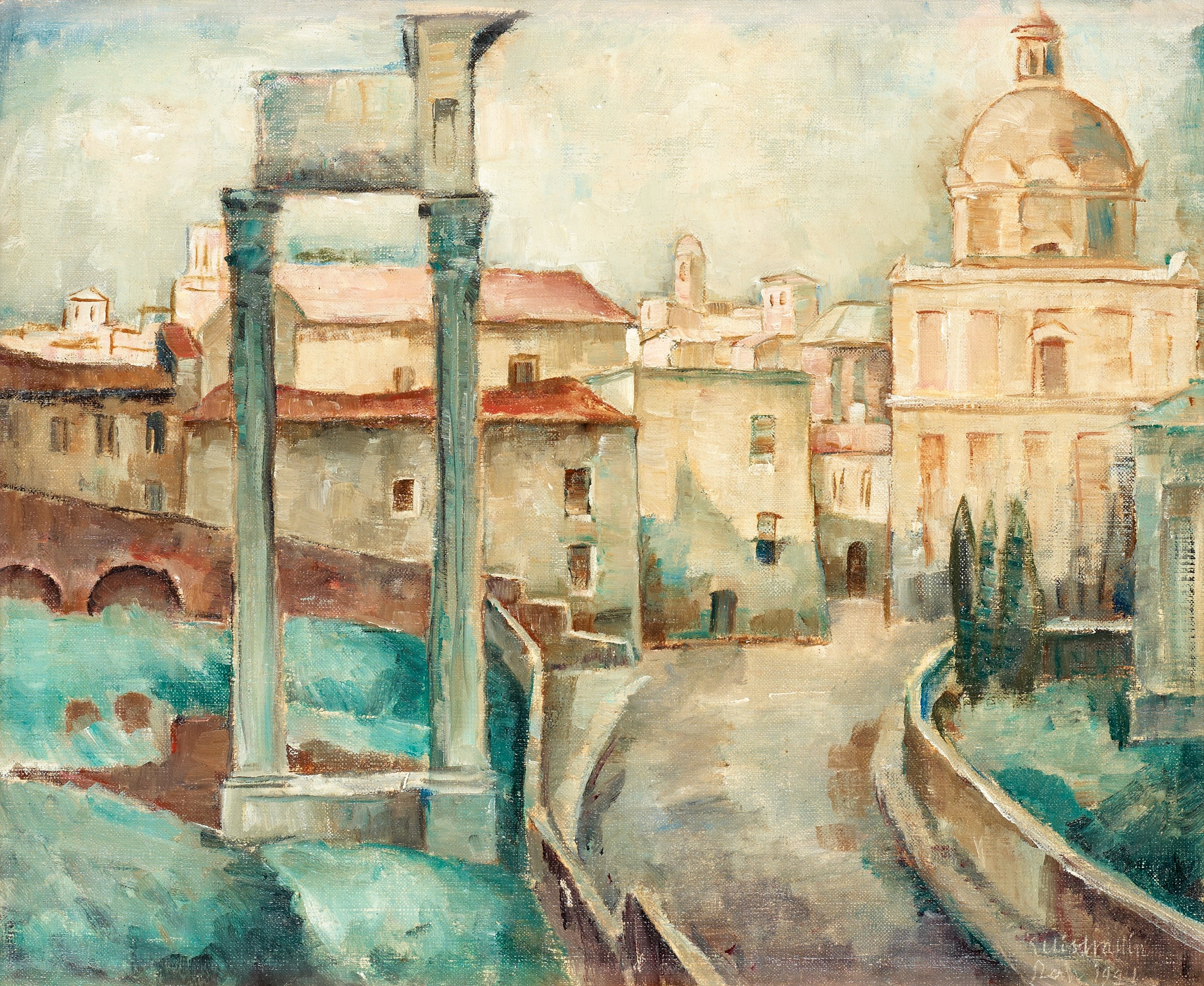 Ellis Wallin, Motif from Forum Romanum, Rome. - Bukowskis