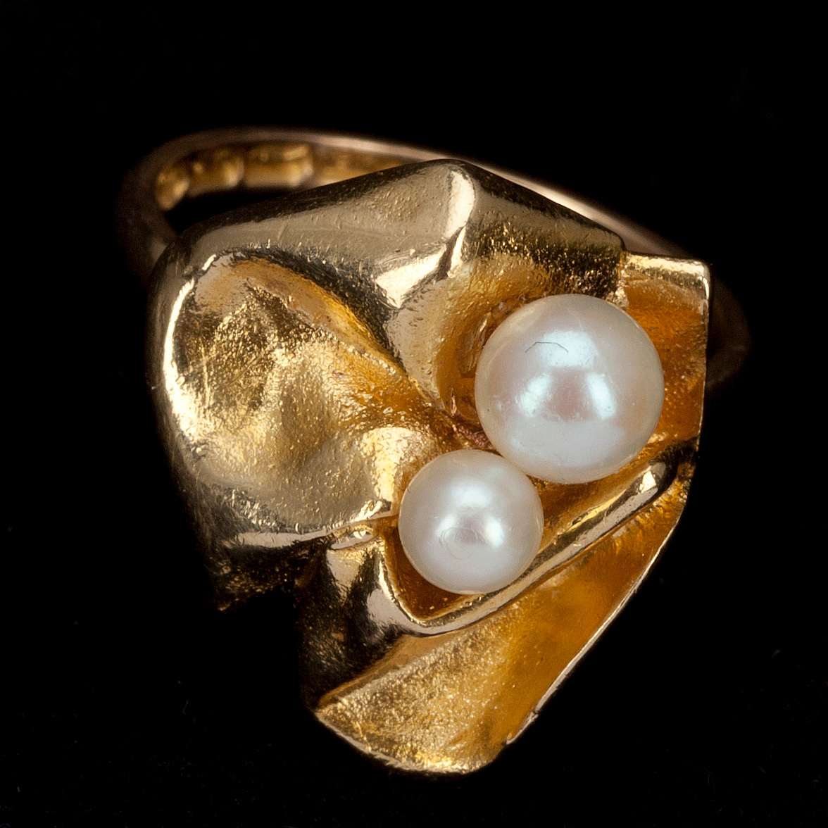 RING, kultaa 18/14K, 2 helmeä, stämplad N. Westerback, Helsingfors 1943 ...