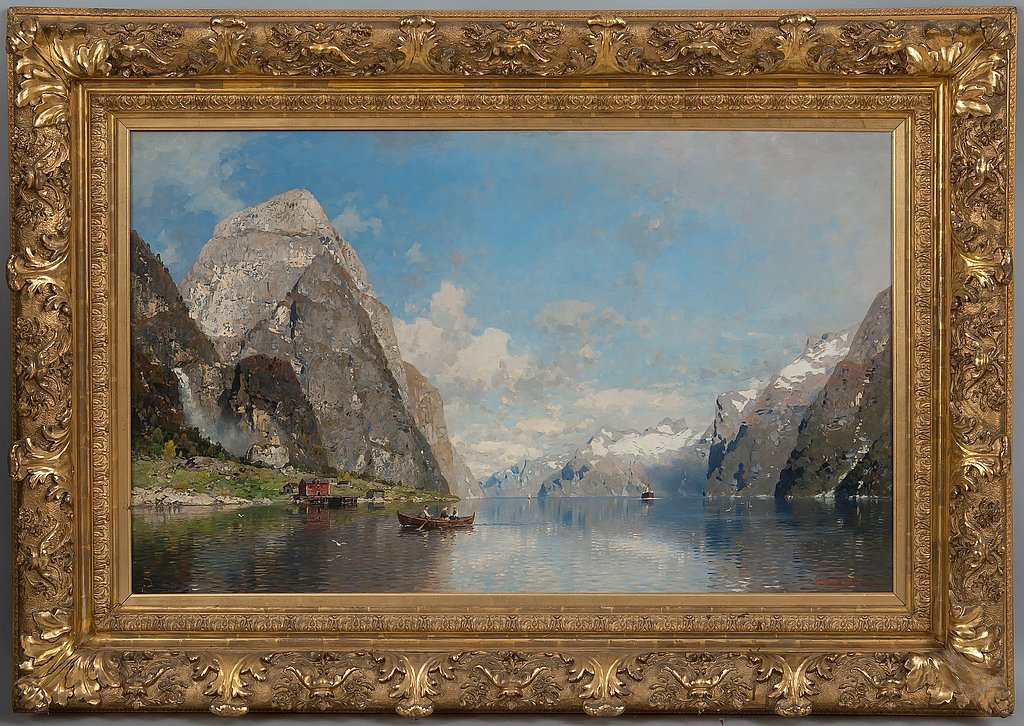 Georg Anton Rasmussen, VIEW OF A FJORD. - Bukowskis
