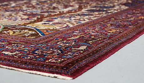 SEMI-ANTIQUE SILK KASHAN. 196,5 x 134,5 cm. - Bukowskis