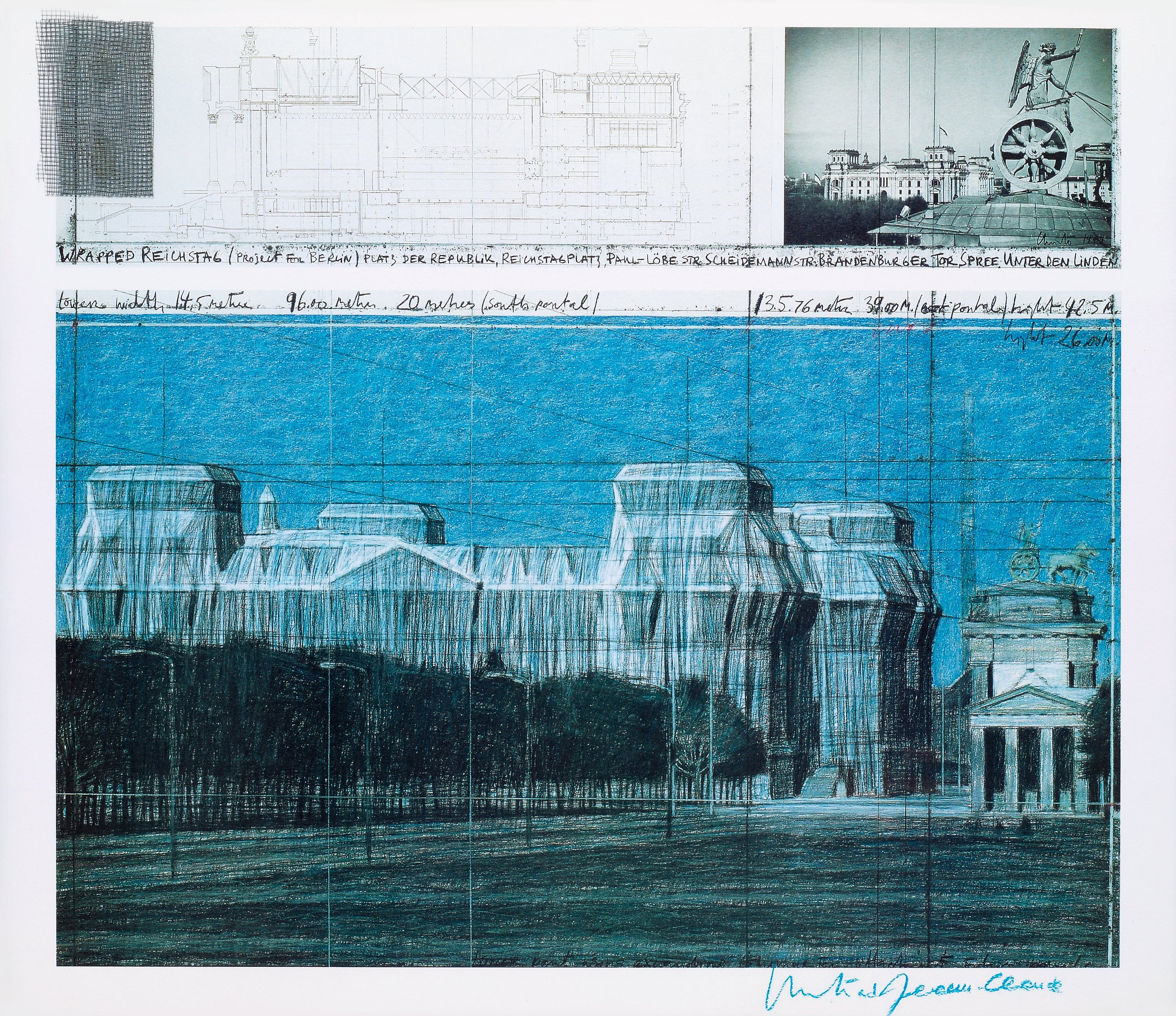 Christo & Jeanne-Claude, "Wrapped Reichstag, (Project for Berlin ...