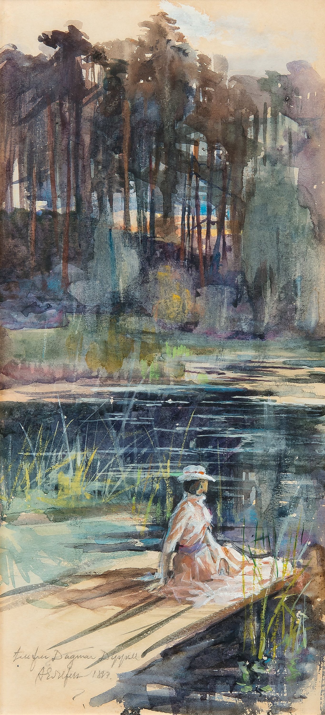 Albert Edelfelt, NAINEN LAITURILLA. - Bukowskis