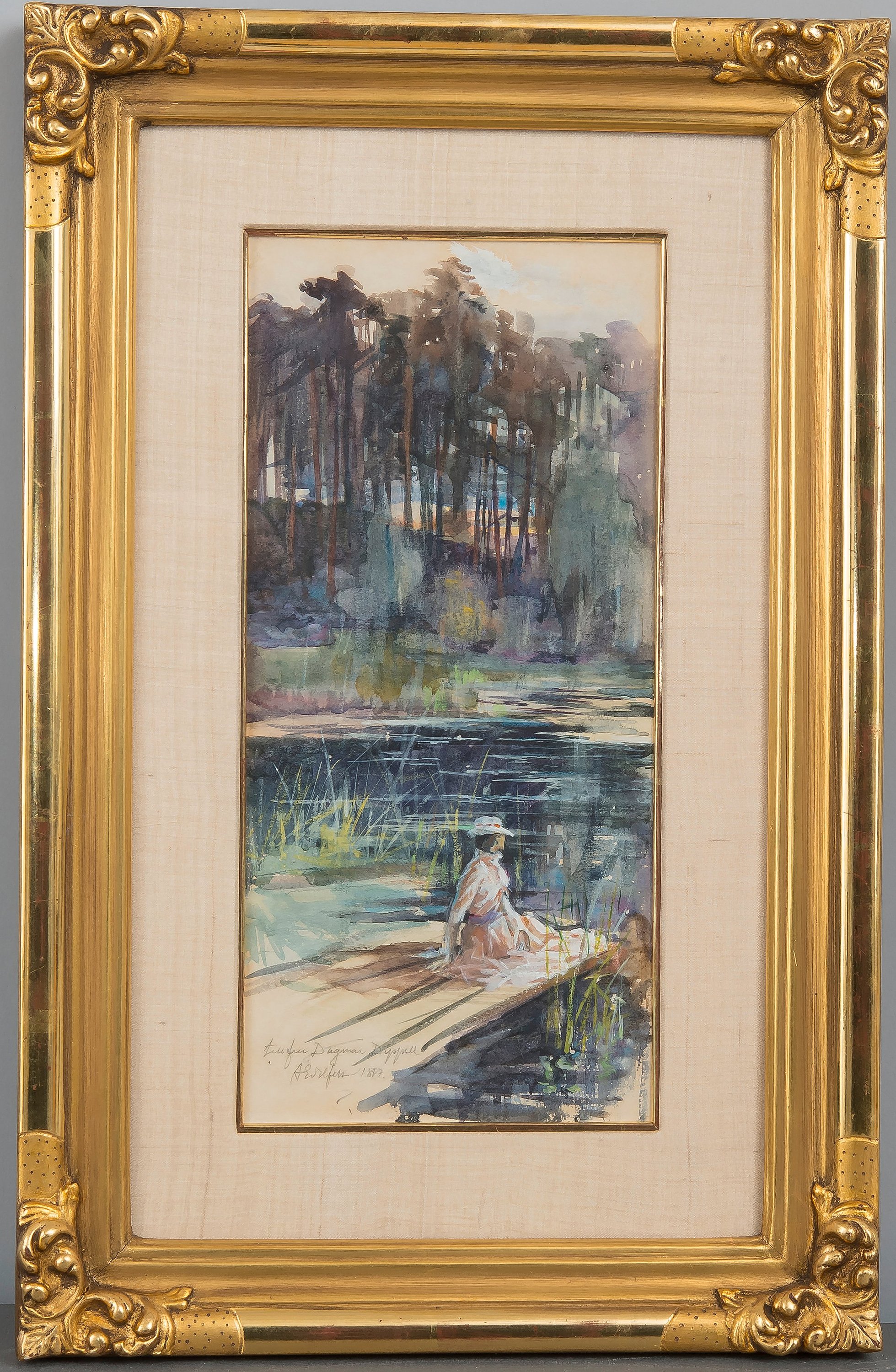 Albert Edelfelt, NAINEN LAITURILLA. - Bukowskis