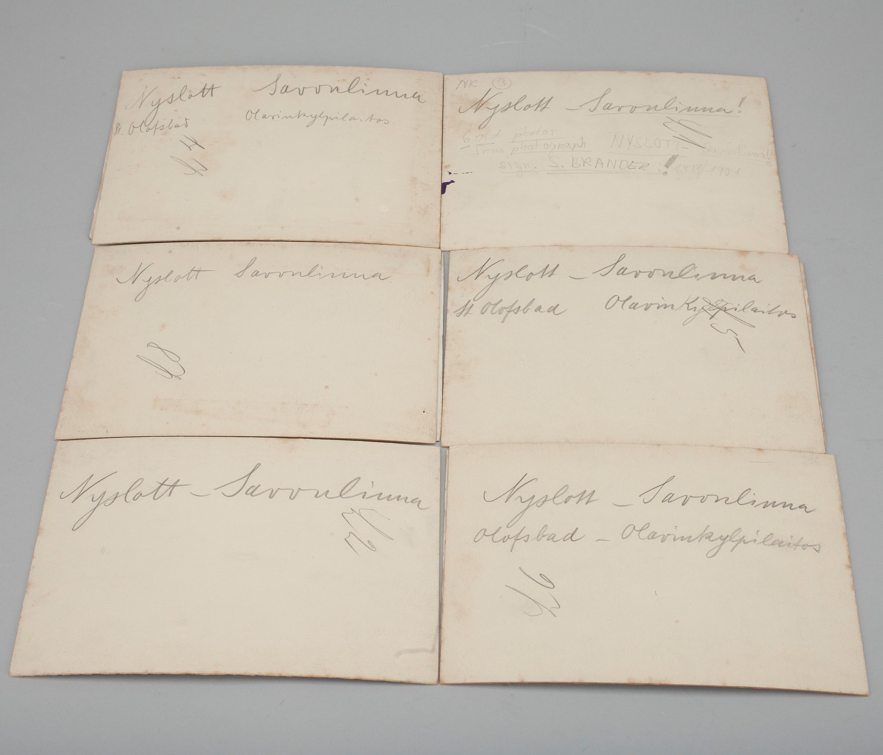 FOTOGRAFIER, 6 st, Signe Brander, Nyslott 1898-1901. - Bukowskis