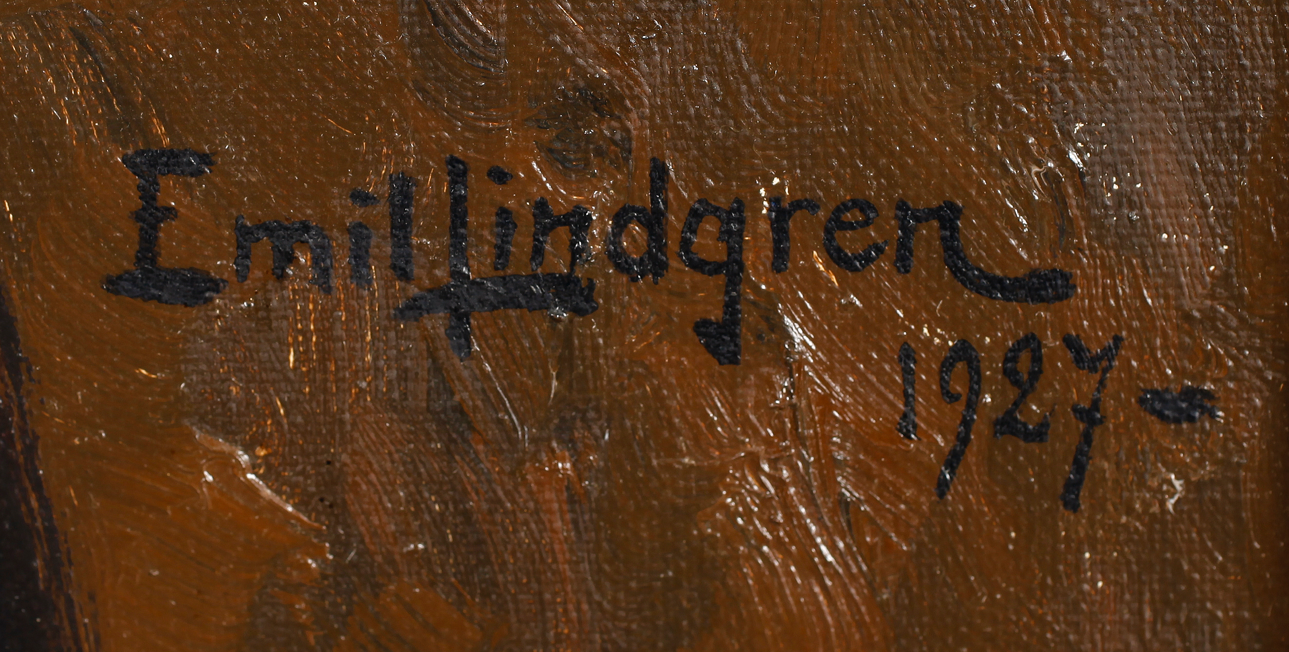 EMIL LINDGREN, olja på duk, signerad och daterad 1927. - Bukowskis