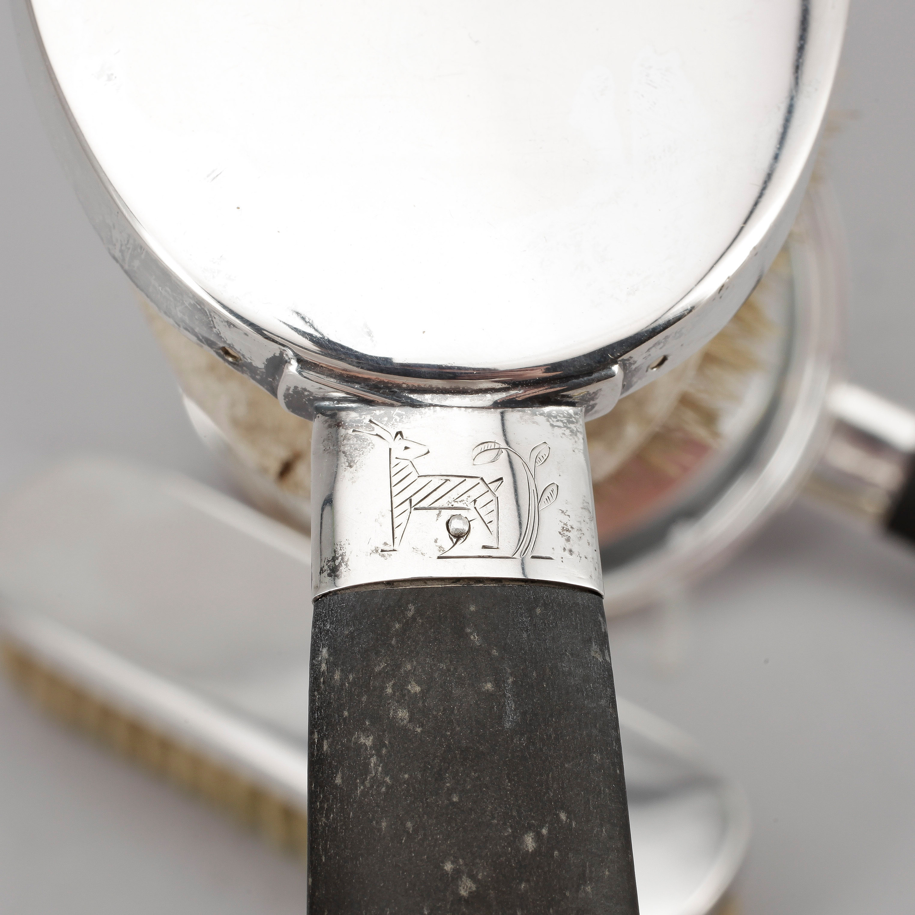 TOILETTARTIKLAR, 4 delar, silver samt ebenholts, art déco, Ottar Hval ...