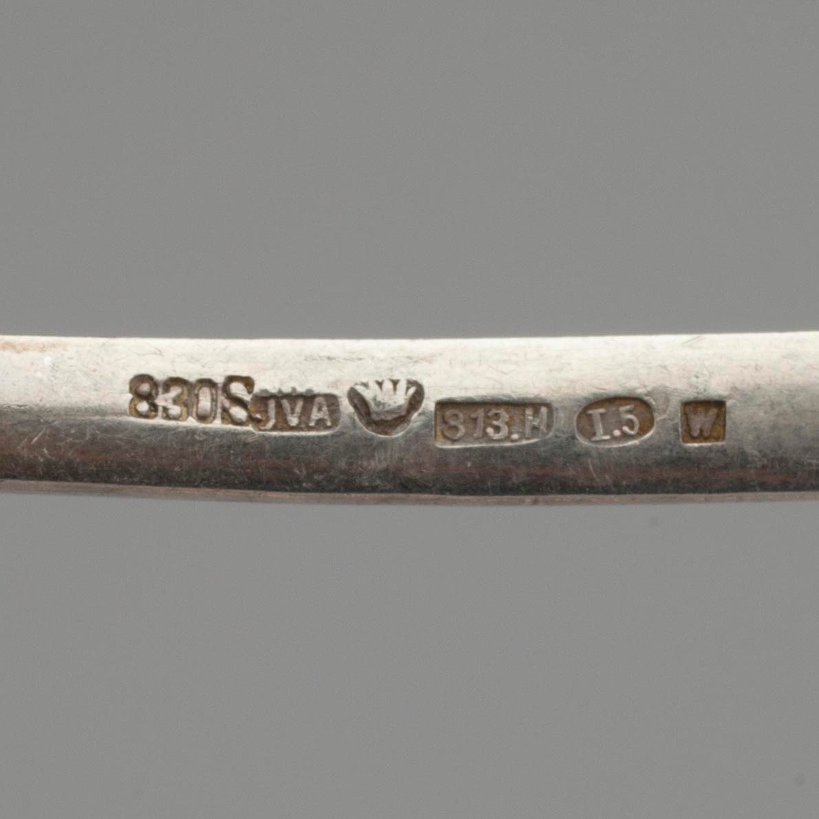 SKEDAR, 8 st, silver, Johan Viktor Aarne, Wiborg 1915. Vikt 540 g ...