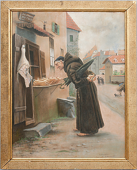 OKÄND KONSTNÄR, kopia efter G Hellquist, pastell, signerad C Halldén ...